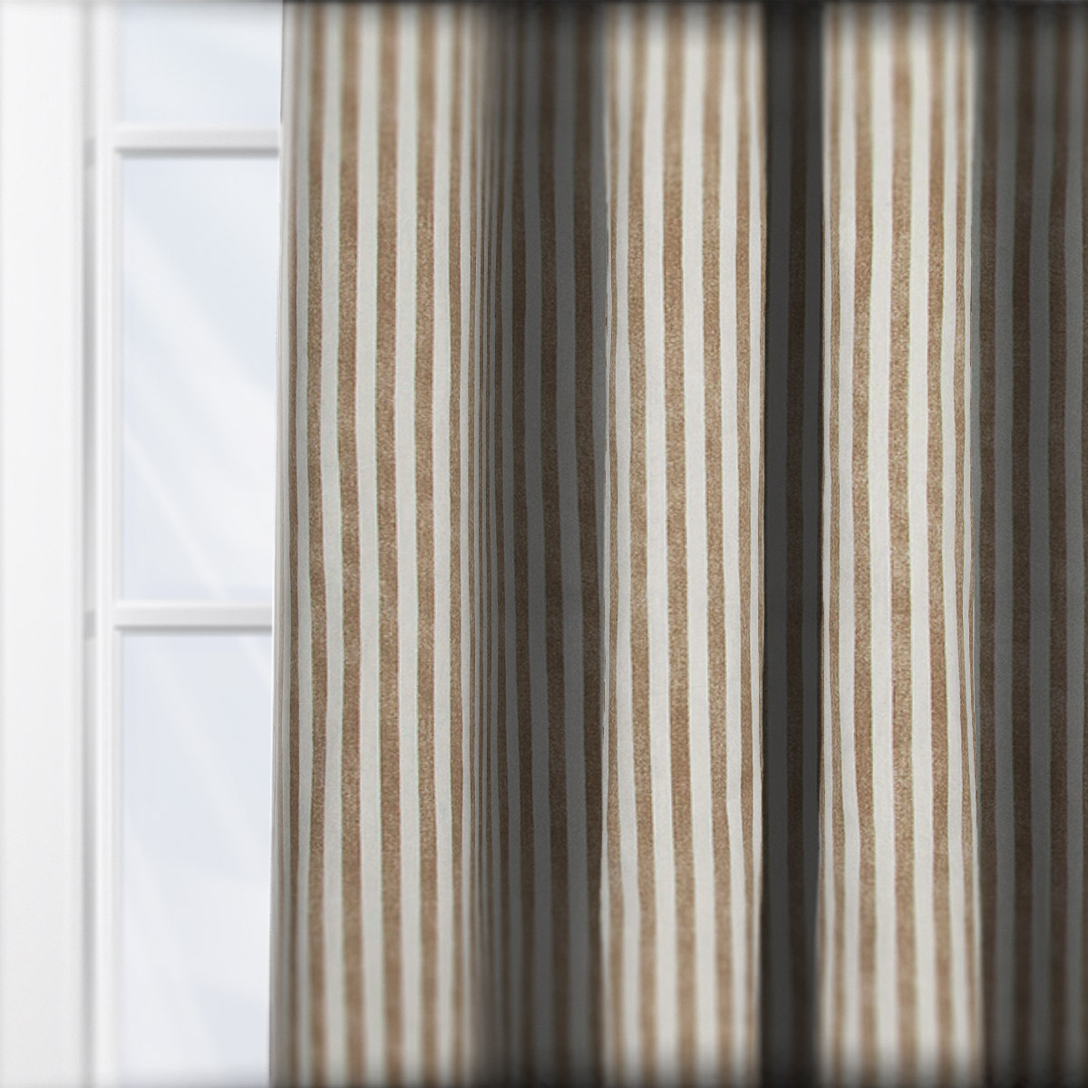 Yard Hebden Striped Natural Eyelet Ready Made Curtain | Blinds Direct