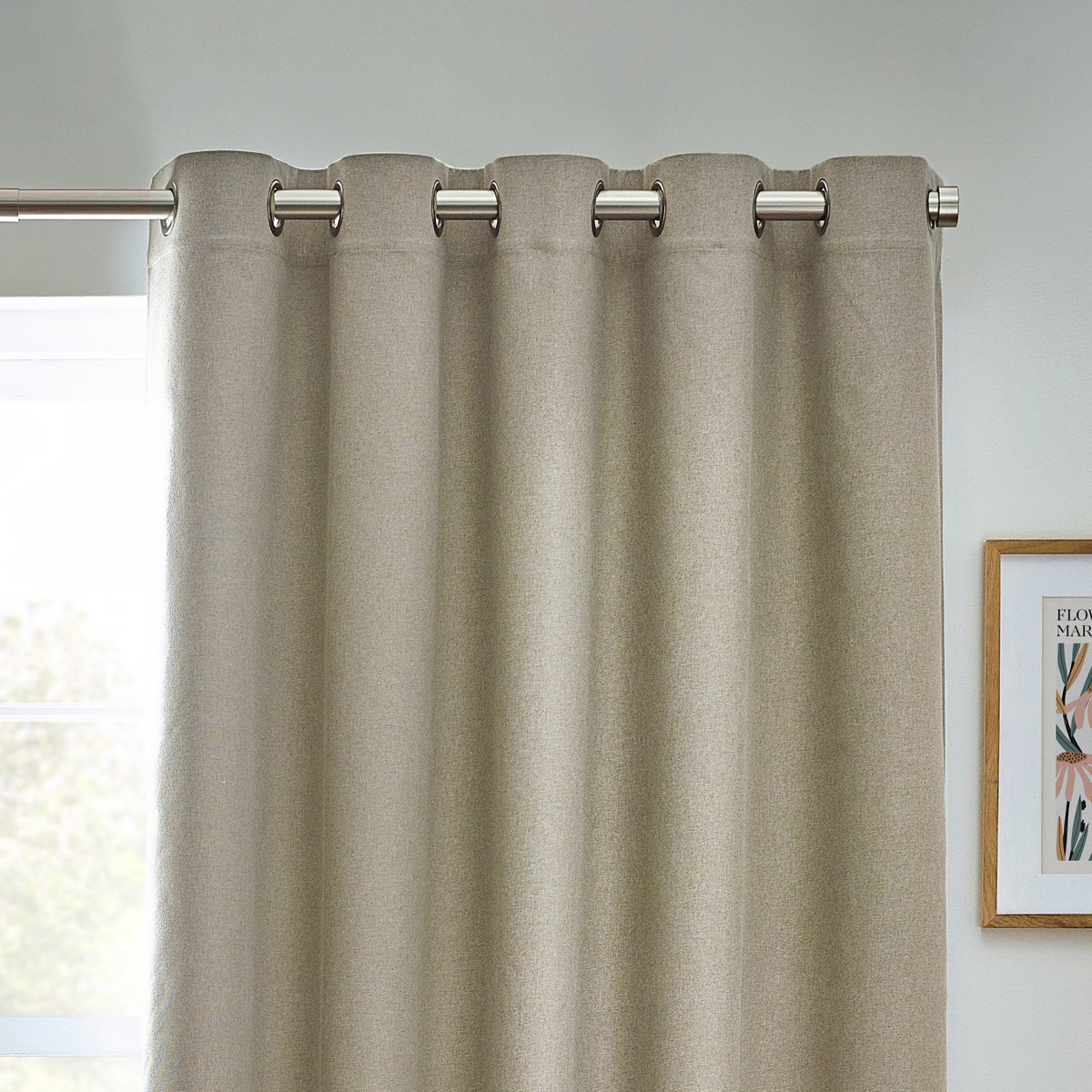 Horizon Natural Eyelet Ready Made Curtain | Blinds Direct