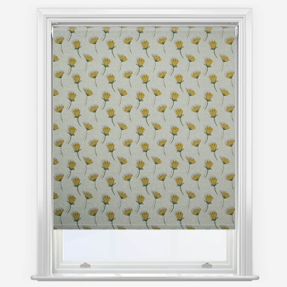 Emily Bond Cornflower Yellow Roller Blind | Blinds Direct