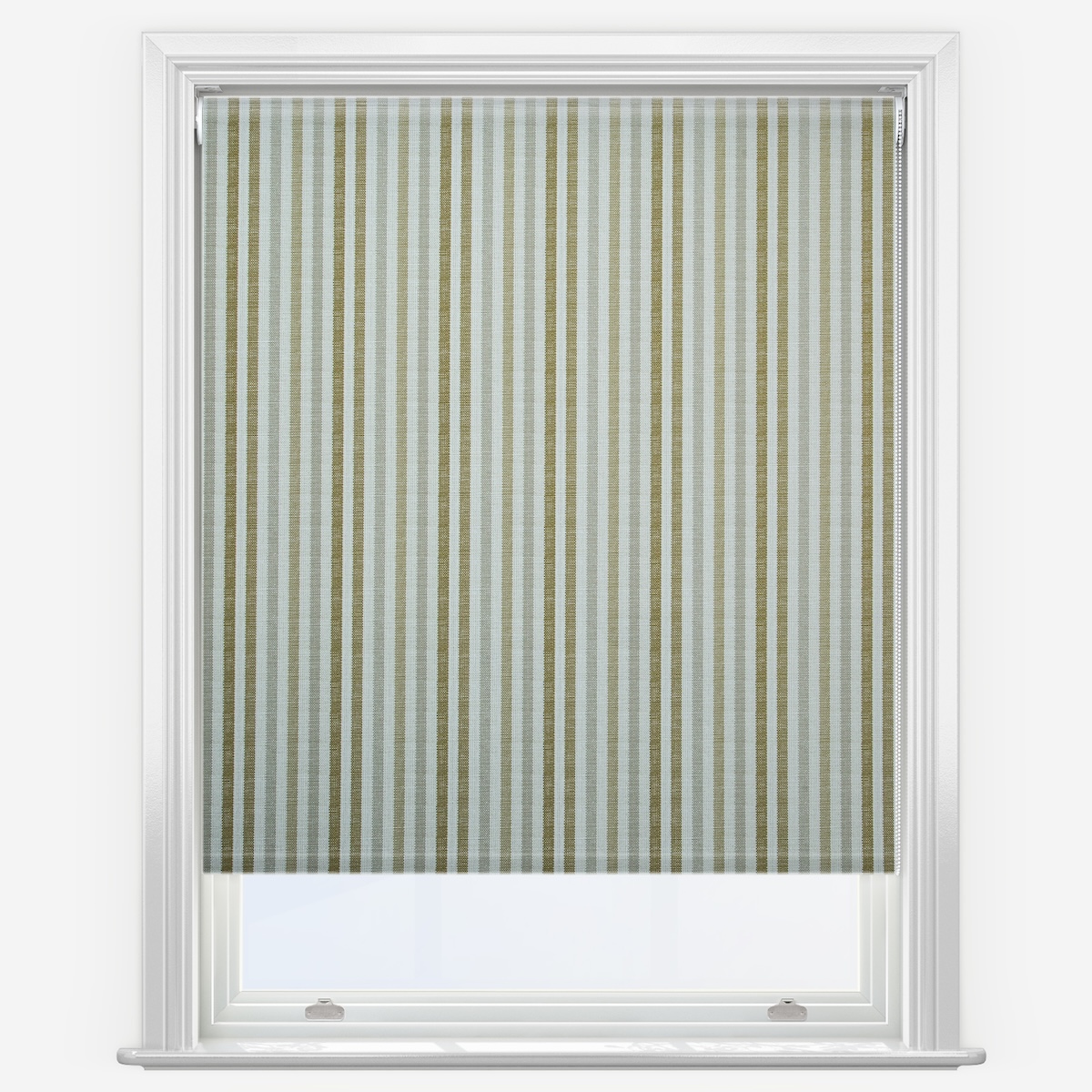 Emily Bond Cornish Stripe Gold Natural Roller Blind | Blinds Direct