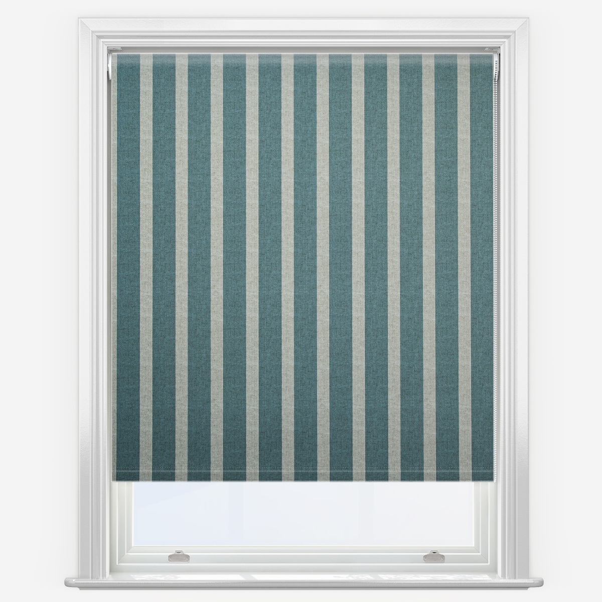 Emily Bond Parasol Stripe Fowey Blue Roller Blind | Blinds Direct
