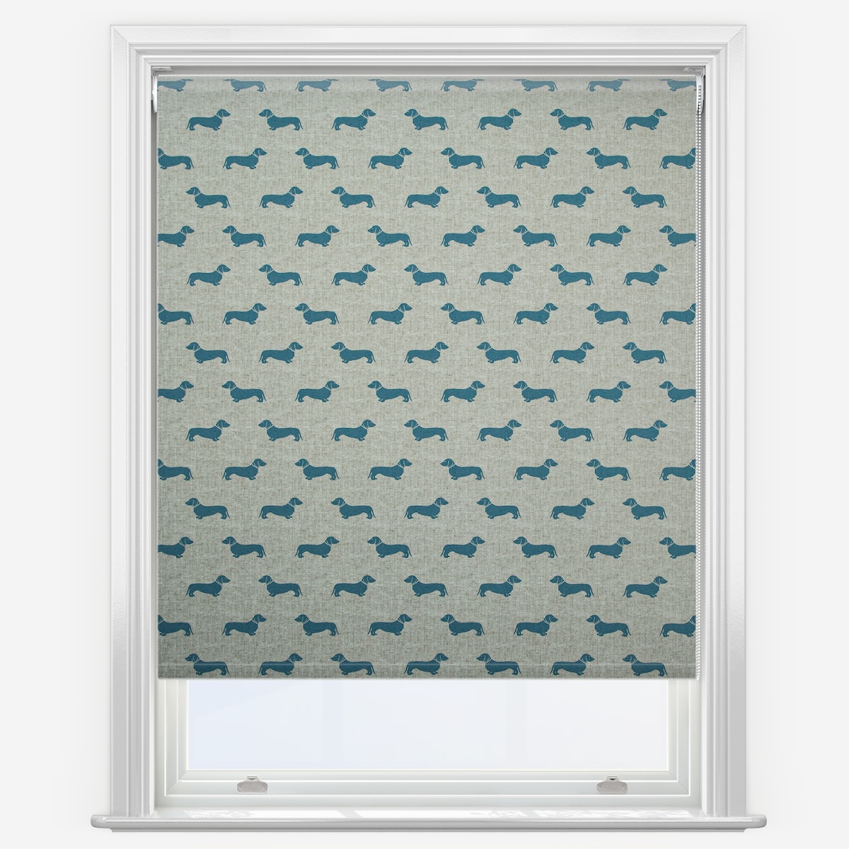 Emily Bond Peggy True Blue Roller Blind | Blinds Direct