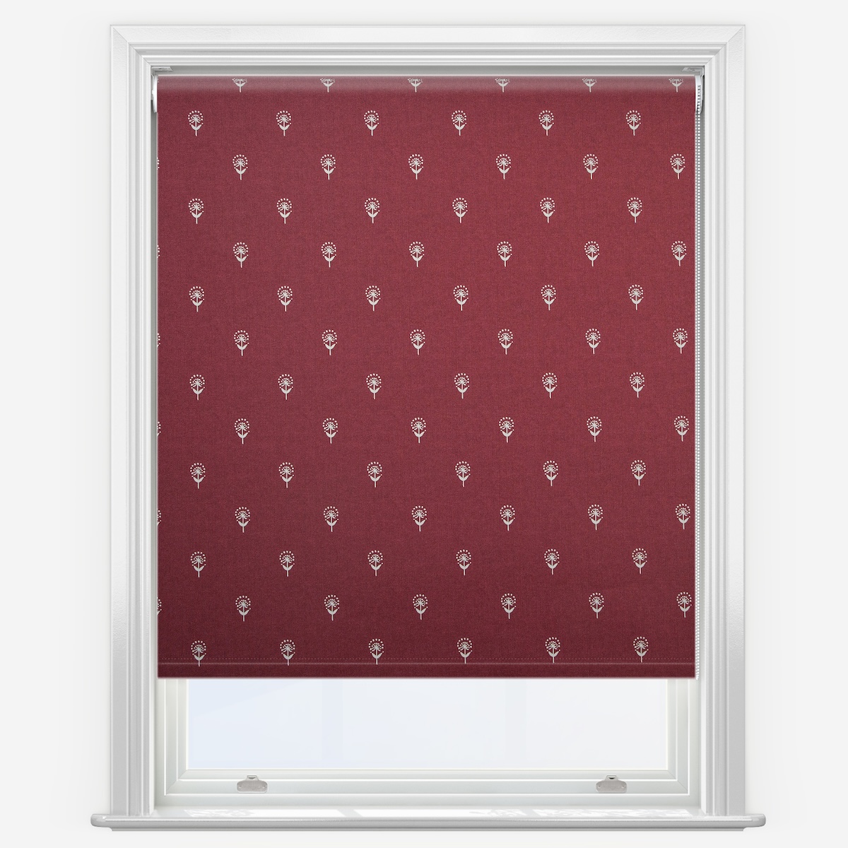 Emily Bond Wild Thyme Burgundy Roller Blind | Blinds Direct