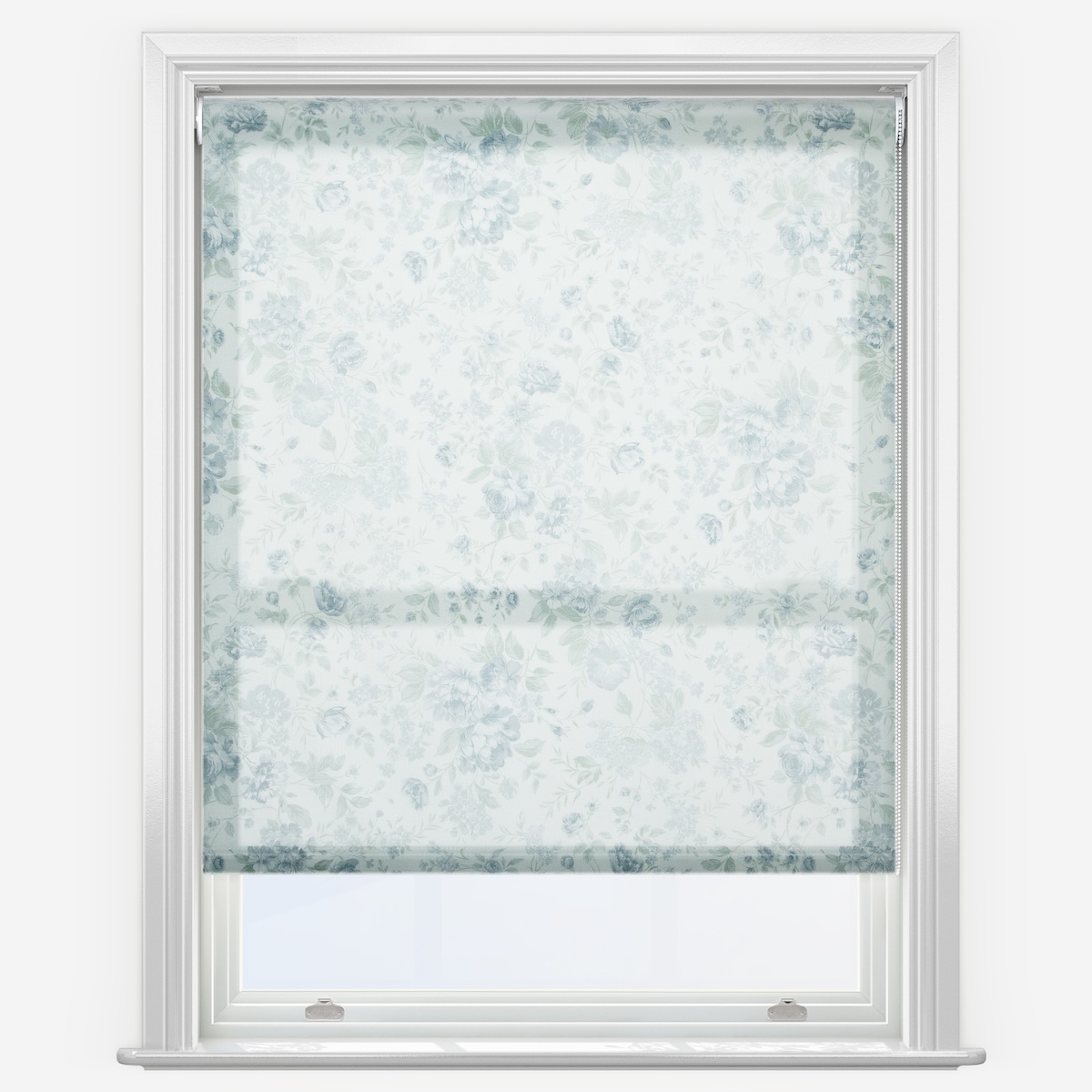 Shabby Chic by Rachel Ashwell Romantic Rose Sheer Blue Roller Blind ...