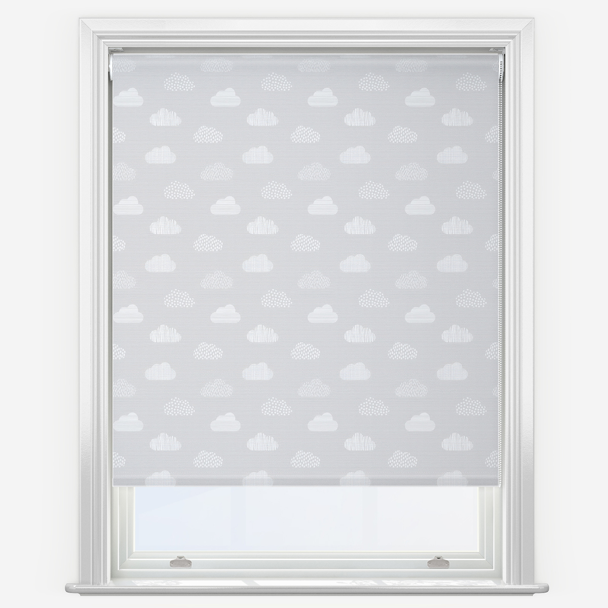 Sonova Studio Doodle Clouds Soft Grey Roller Blind | Blinds Direct