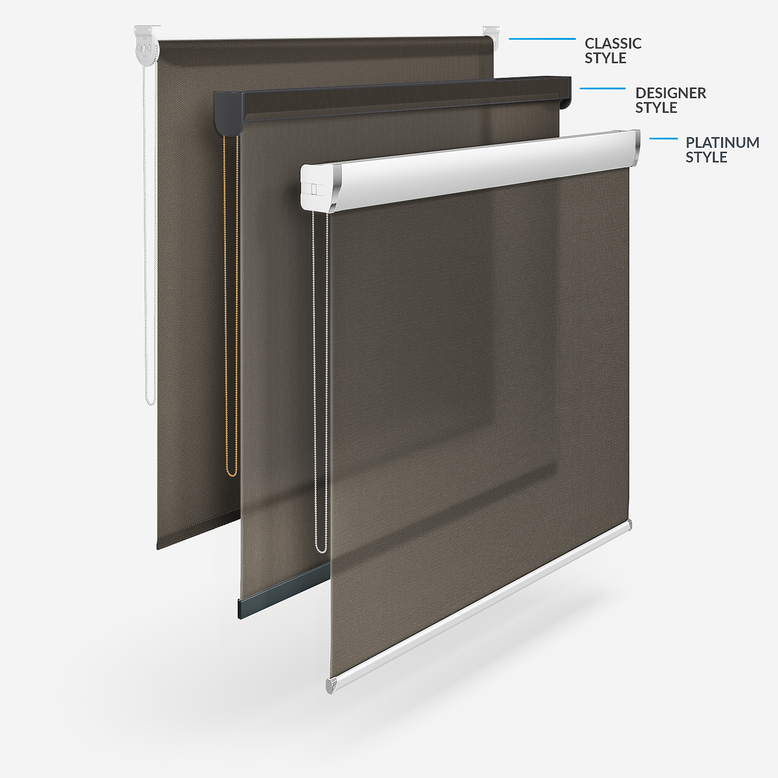 Coulisse Berlin Grey Roller Blind | Blinds Direct