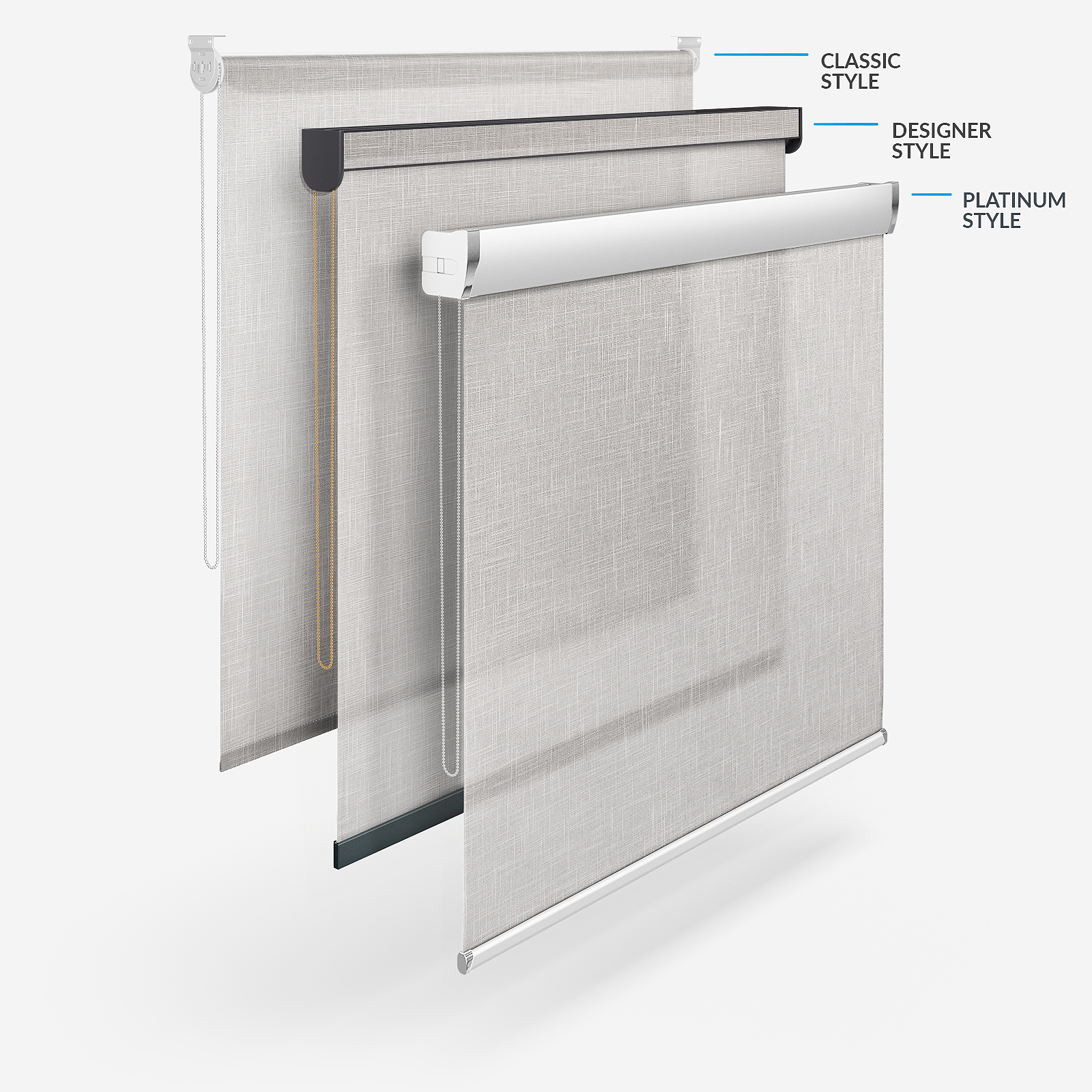 Coulisse Shanting Light Grey Roller Blind | Blinds Direct