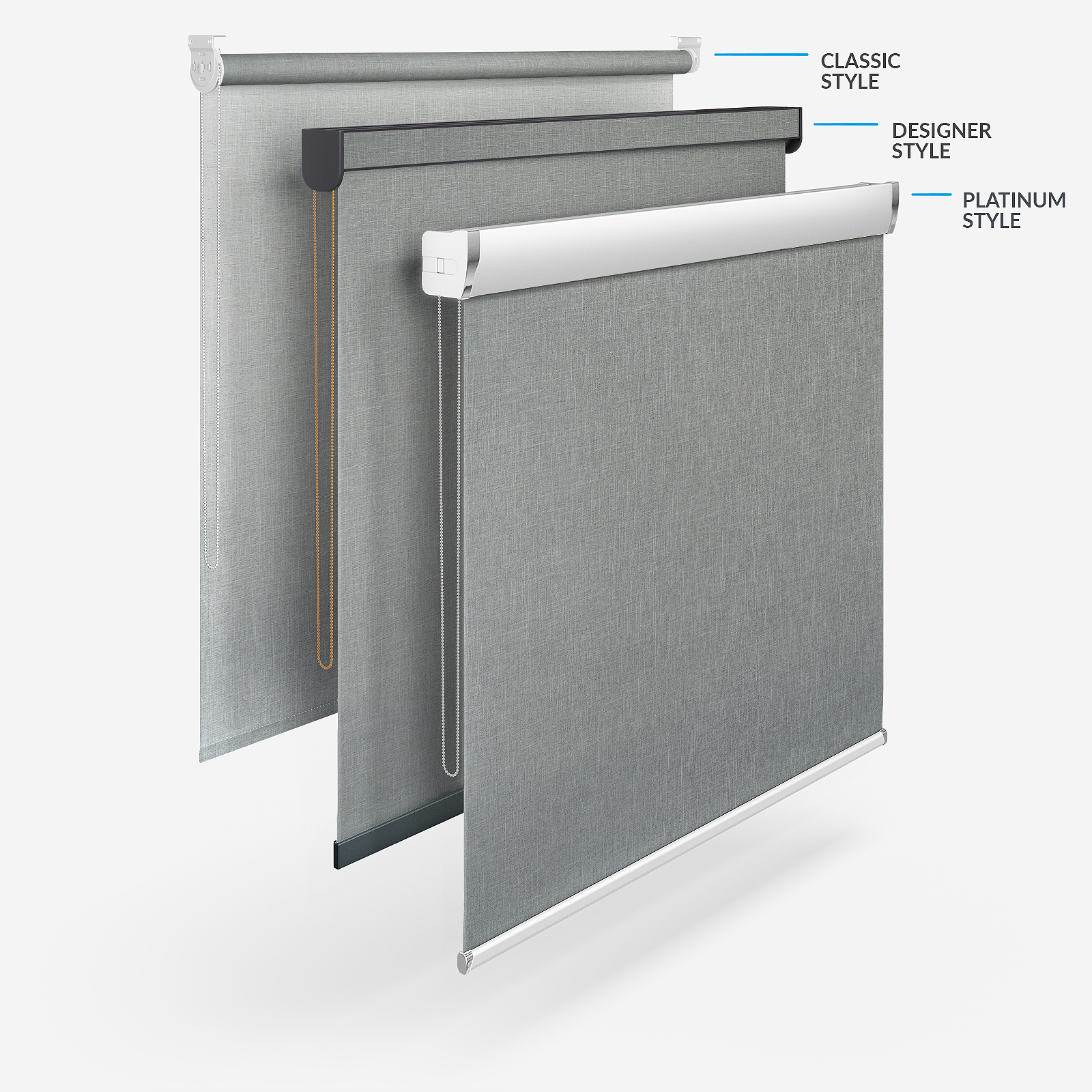 Leniro Blackout Dove Grey Roller Blind | Blinds Direct