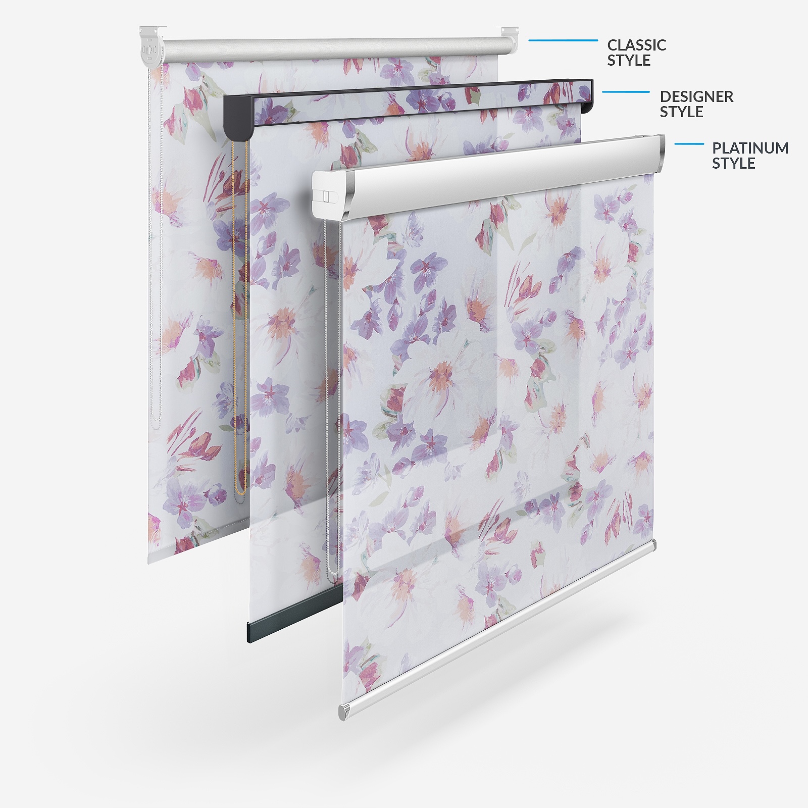 Monet Voile Flower Roller Blind | Blinds Direct