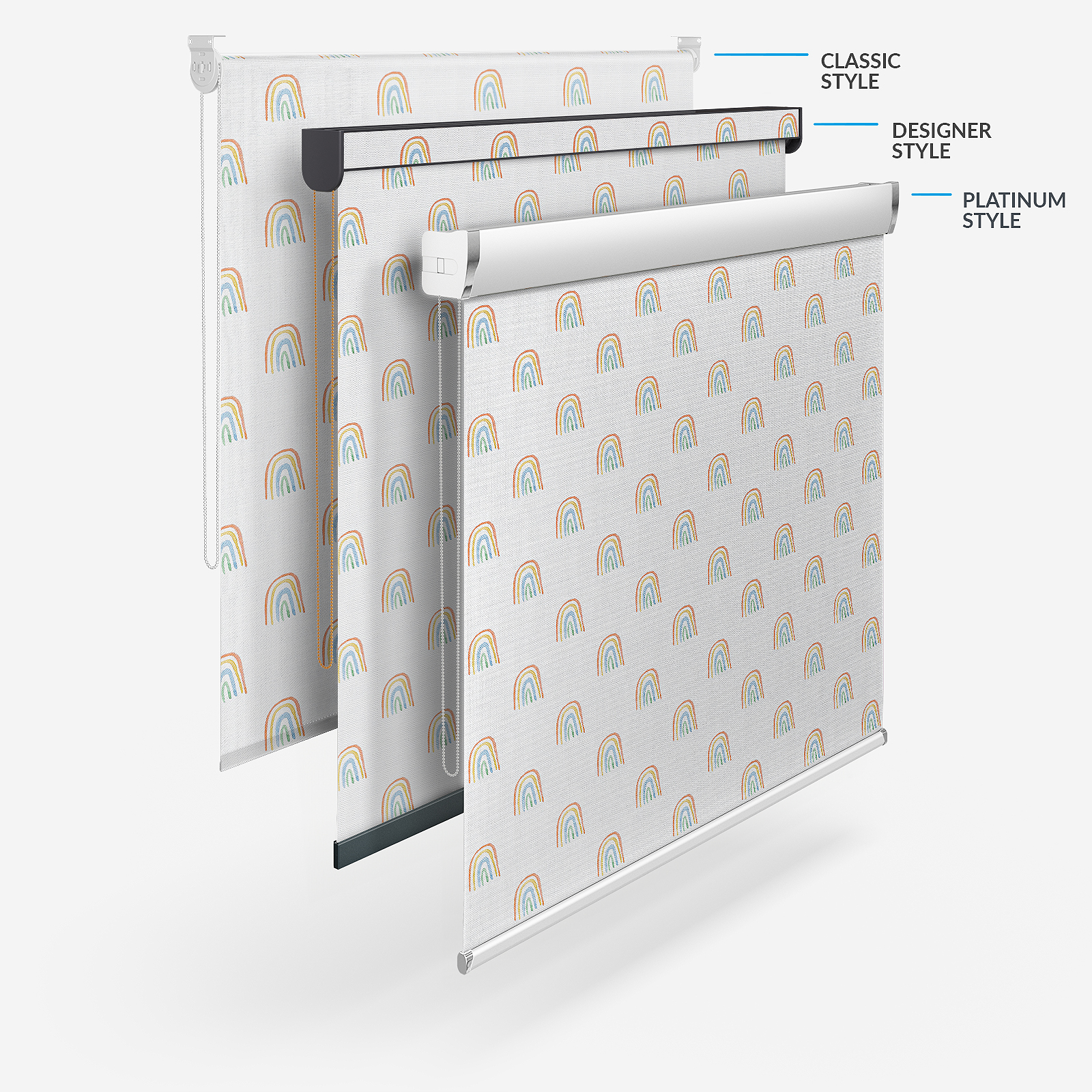Sonova Studio Baby Rainbow Multi Roller Blind | Blinds Direct