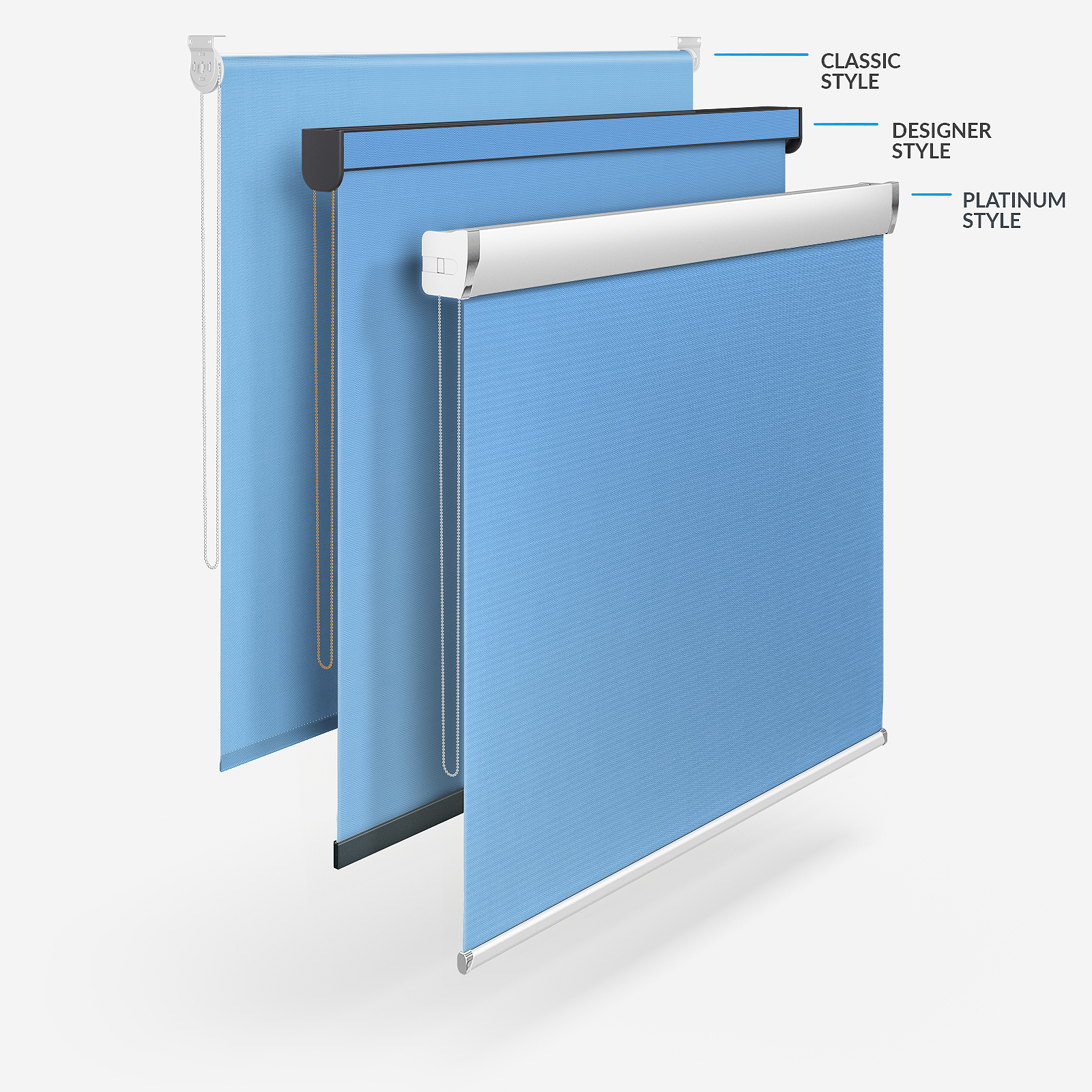 Sonova Studio Essenza Surf Blue Roller Blind | Blinds Direct