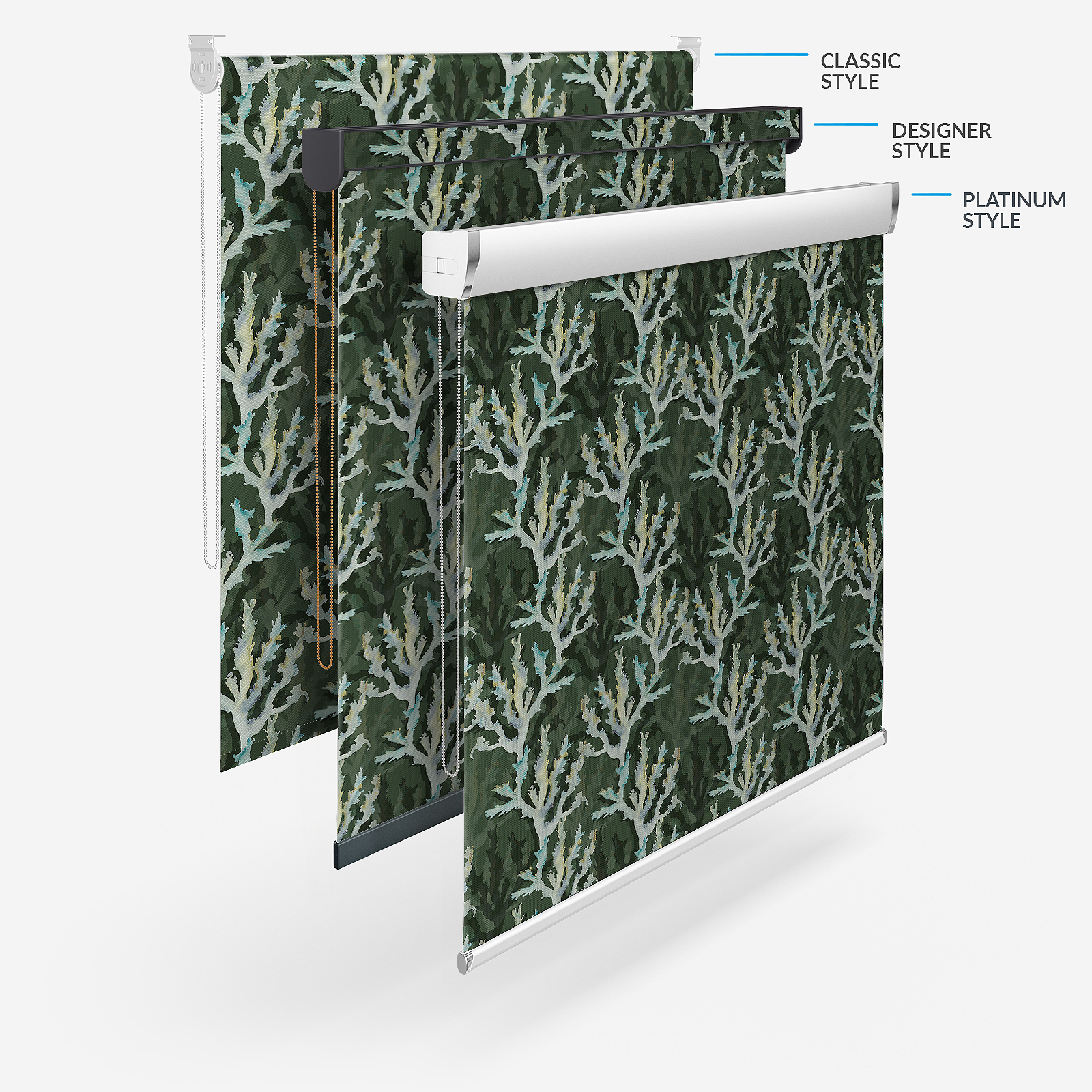 Sonova Studio Kelp Seaweed Green Roller Blind | Blinds Direct