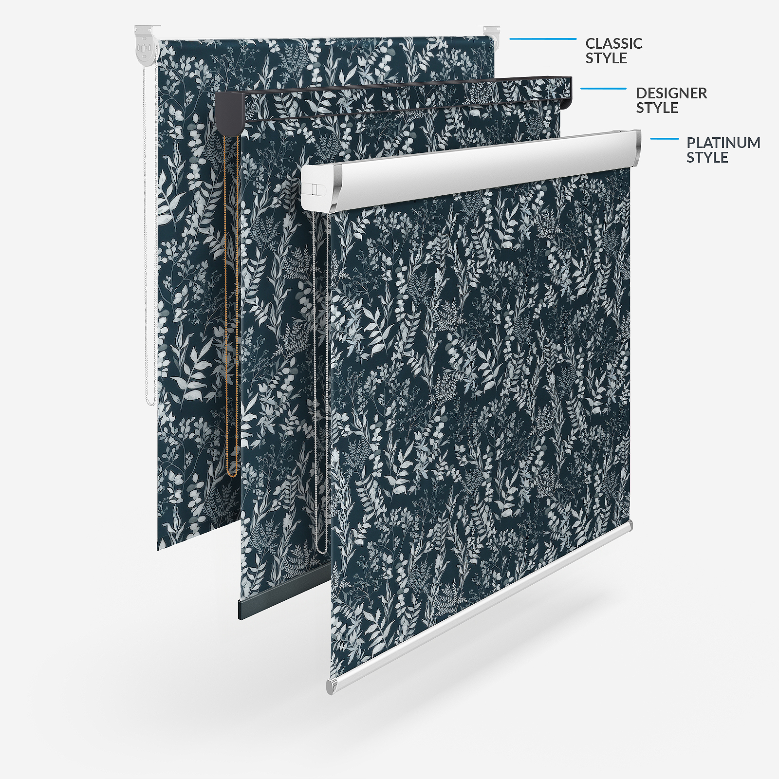 Sonova Studio Melody Midnight Blue Roller Blind | Blinds Direct