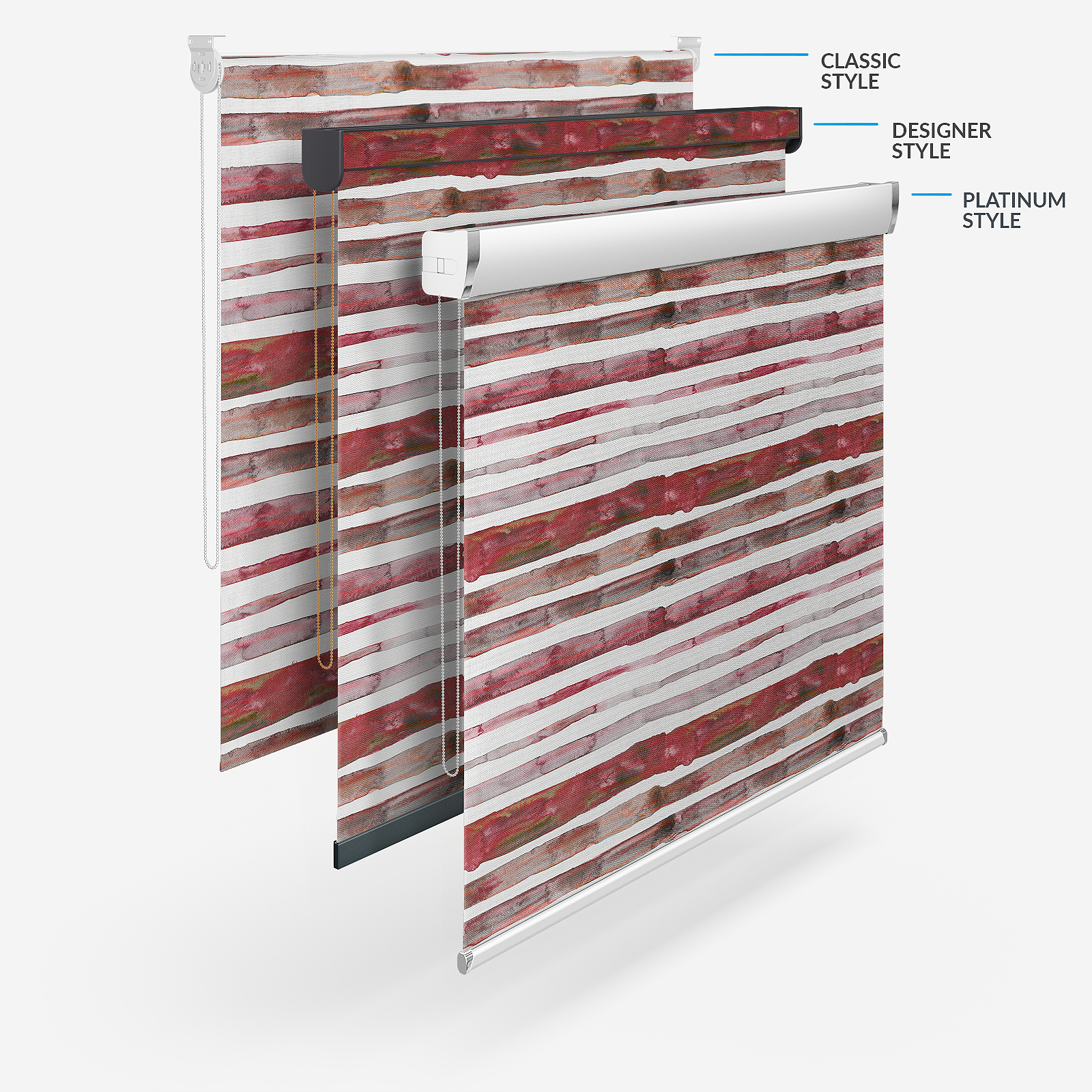Sonova Studio Panorama Red Roller Blind | Blinds Direct
