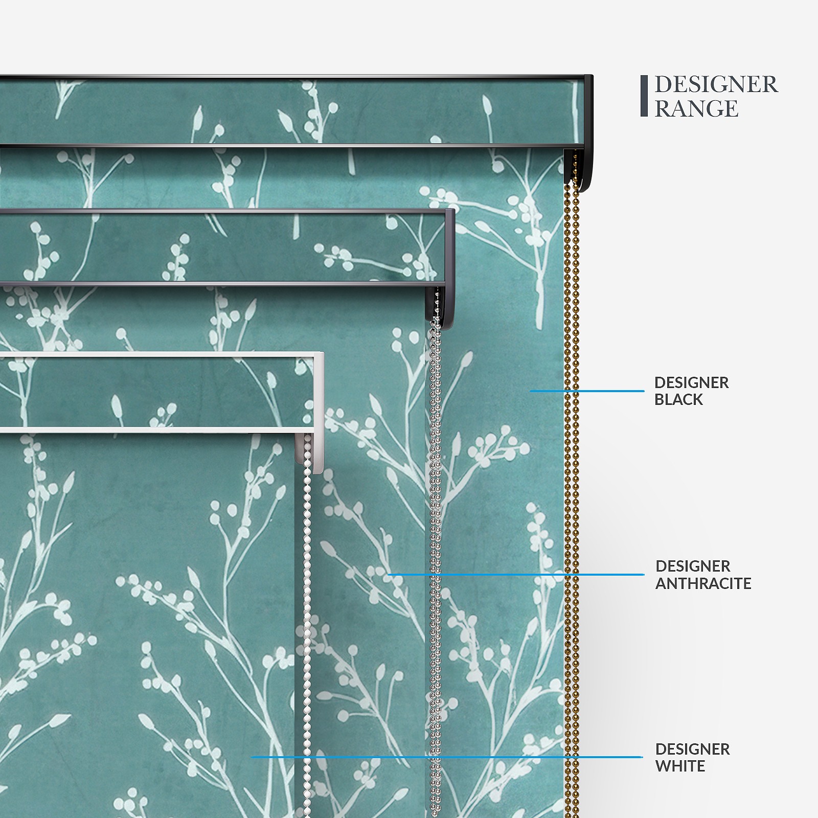 Boho Teal Roller Blind | Blinds Direct