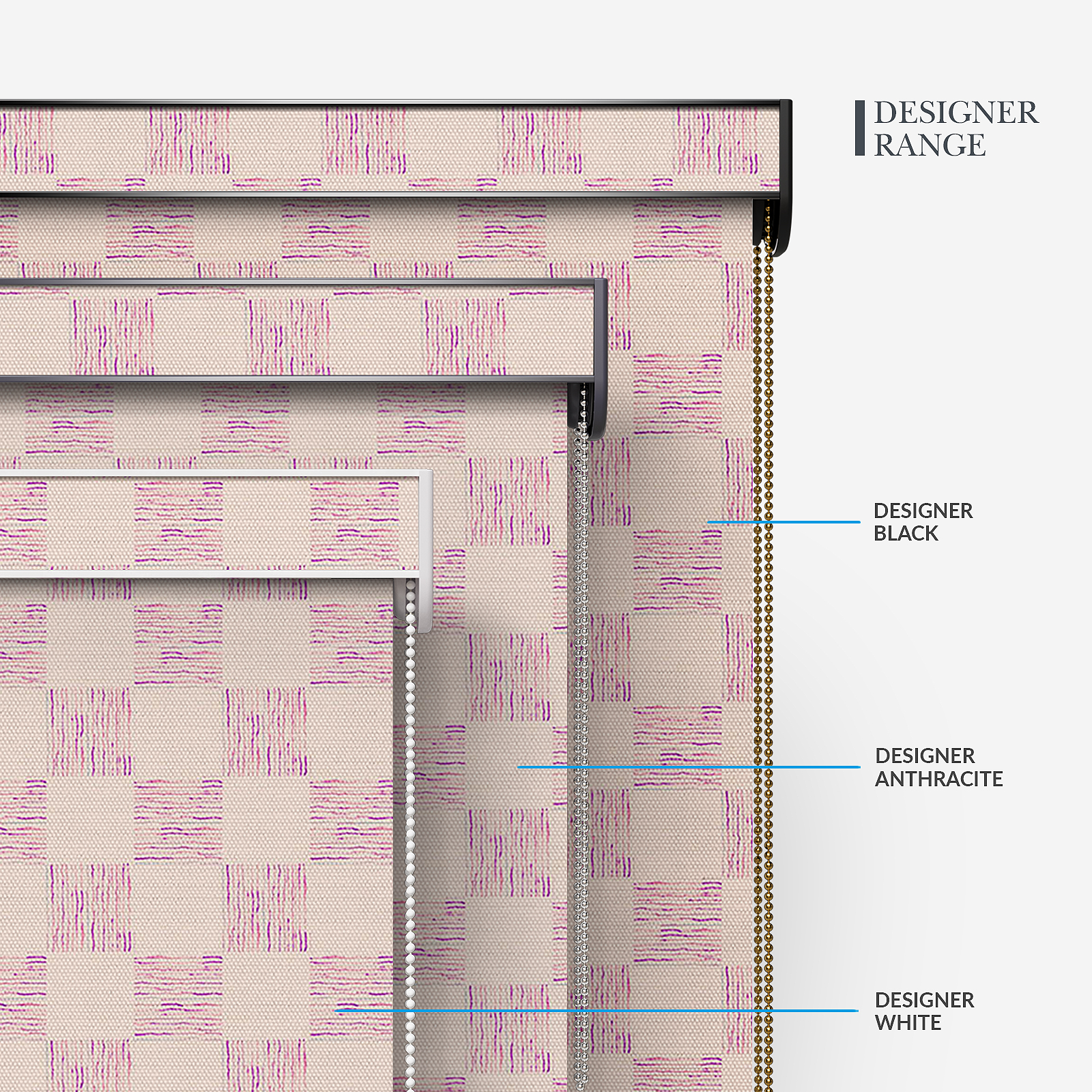 Sonova Studio Crosshatch Candy Pink Roller Blind | Blinds Direct