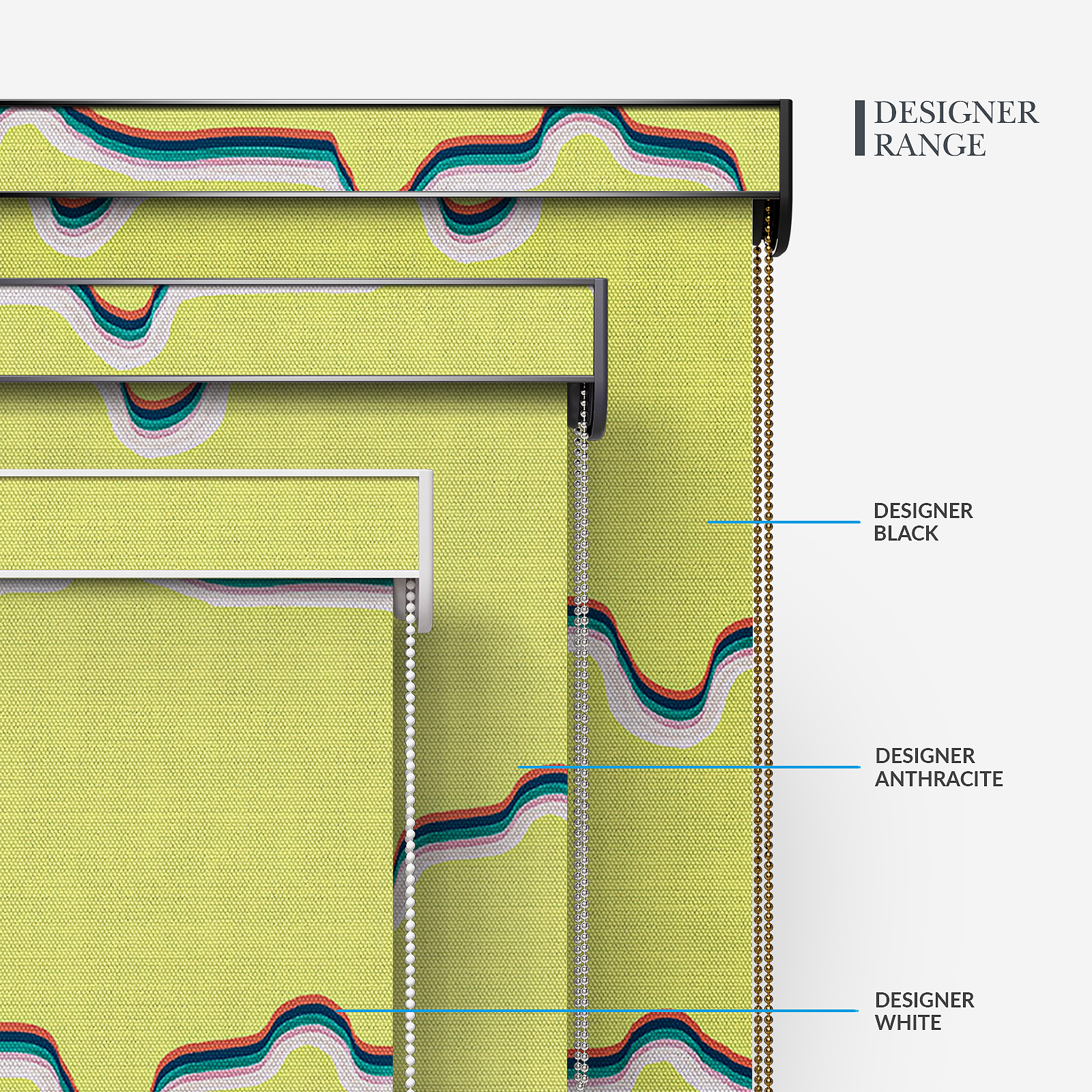 Sonova Studio Retro Wave Acid Chartreuse Roller Blind | Blinds Direct