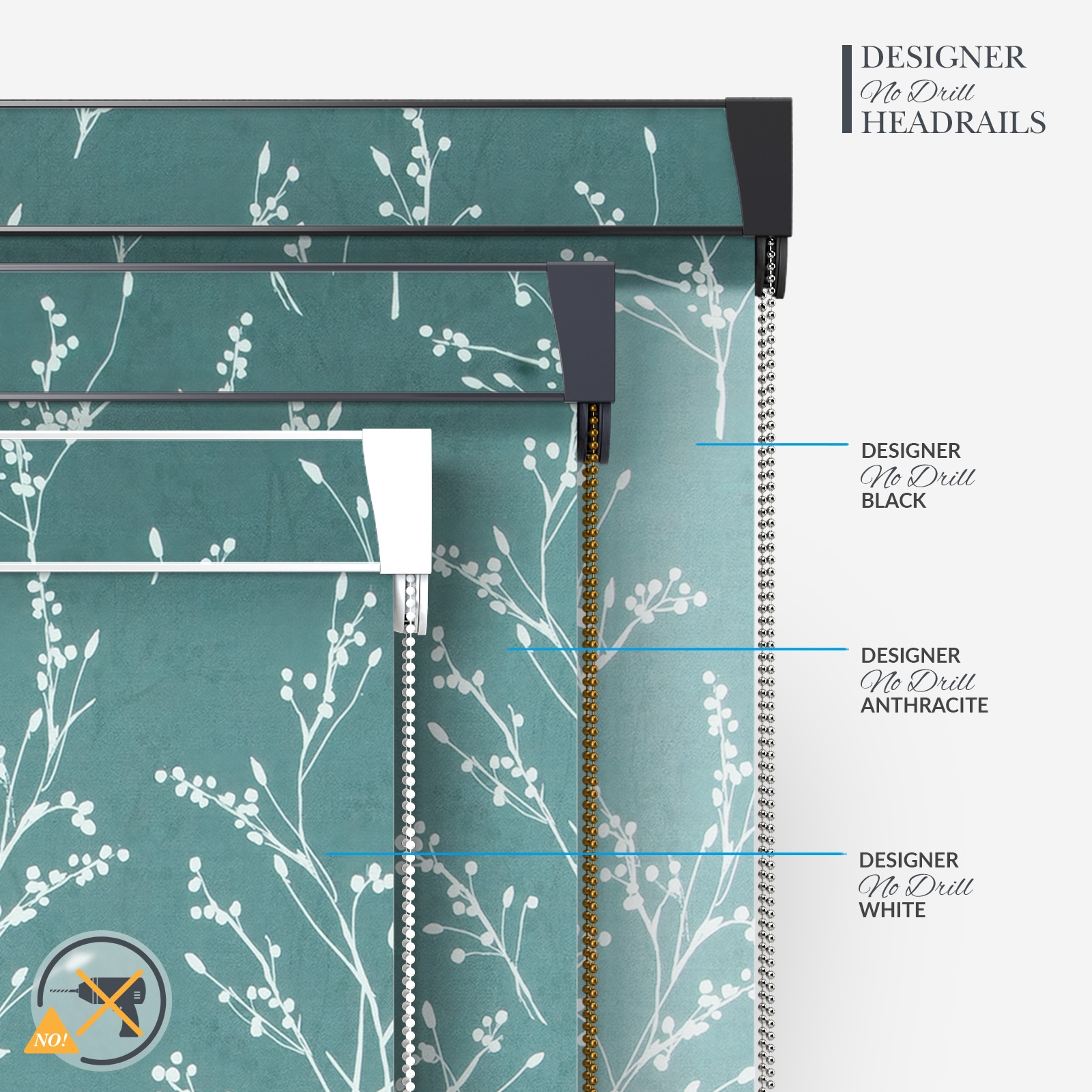 Boho Teal Roller Blind | Blinds Direct