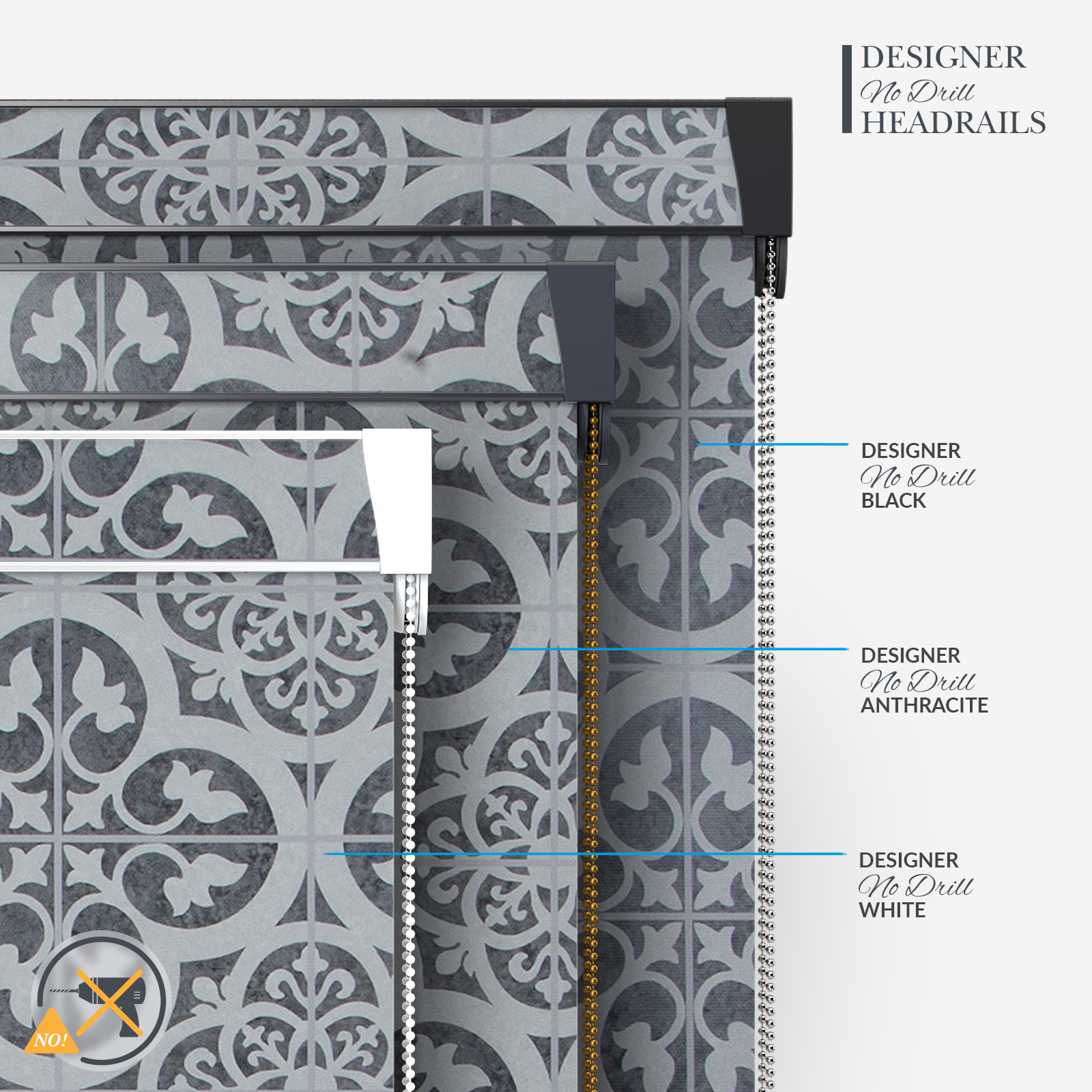 Mosaic Monochrome Roller Blind | Blinds Direct