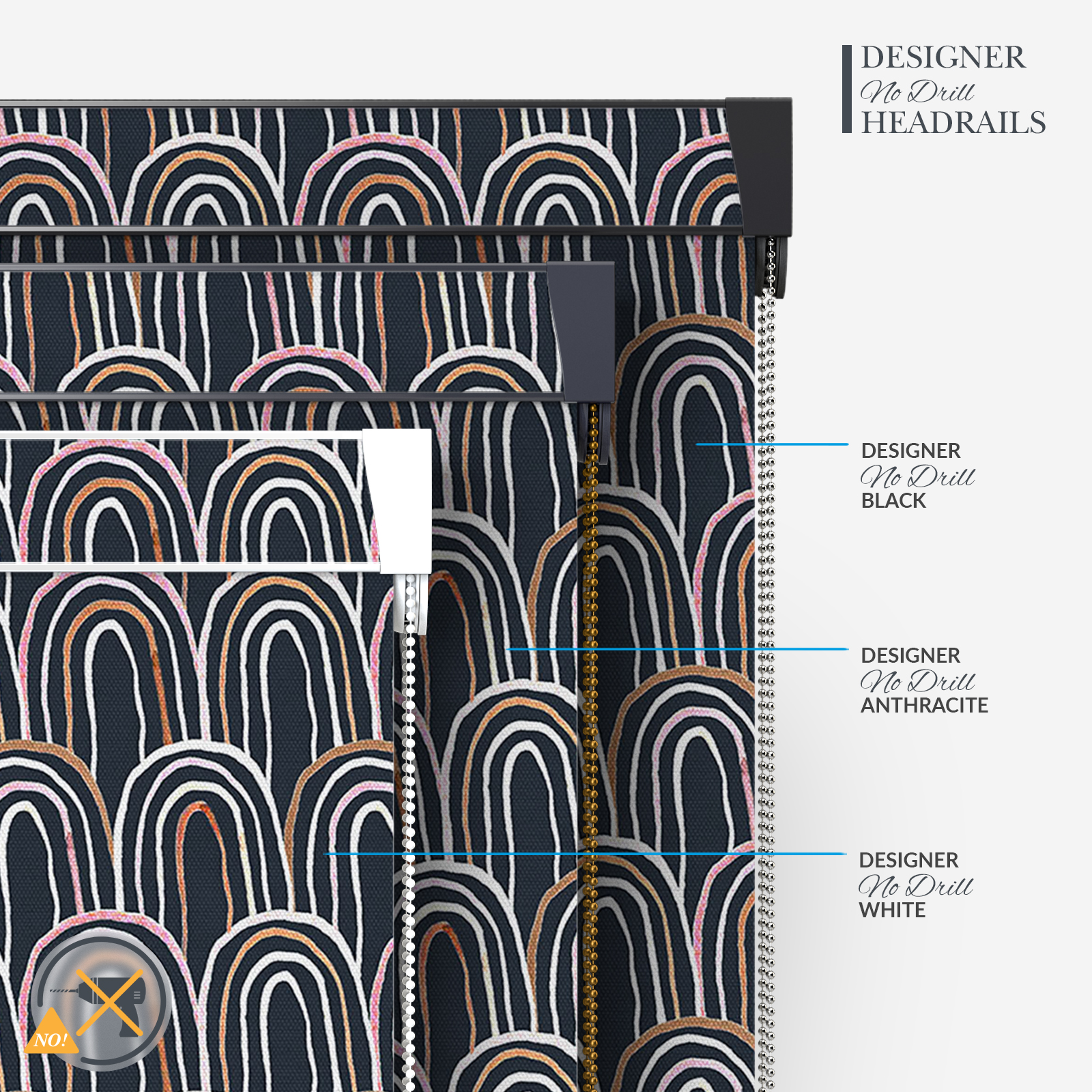 Sonova Studio All Over Rainbow Blueberry Roller Blind | Blinds Direct