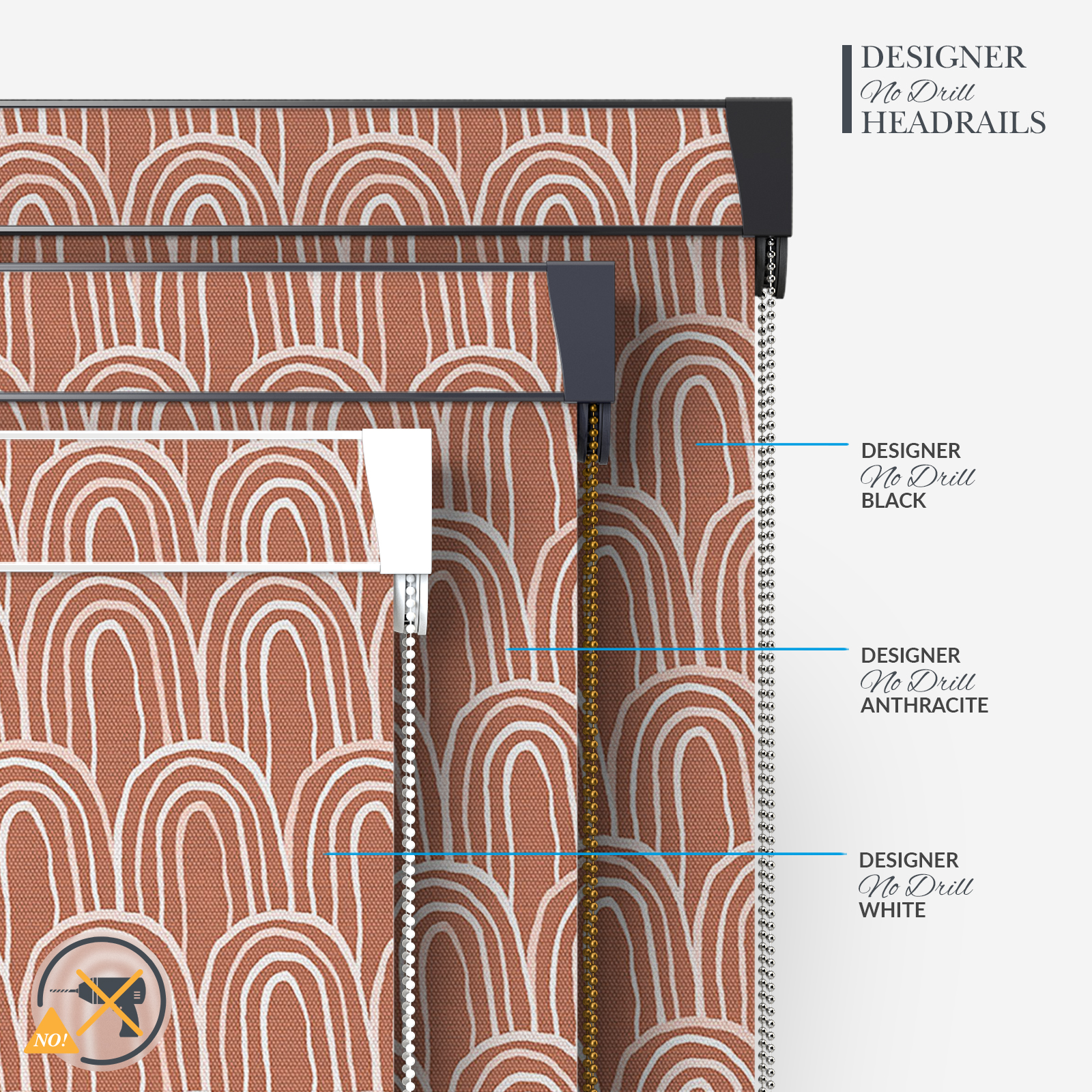 Sonova Studio All Over Rainbow Rhubarb Roller Blind | Blinds Direct