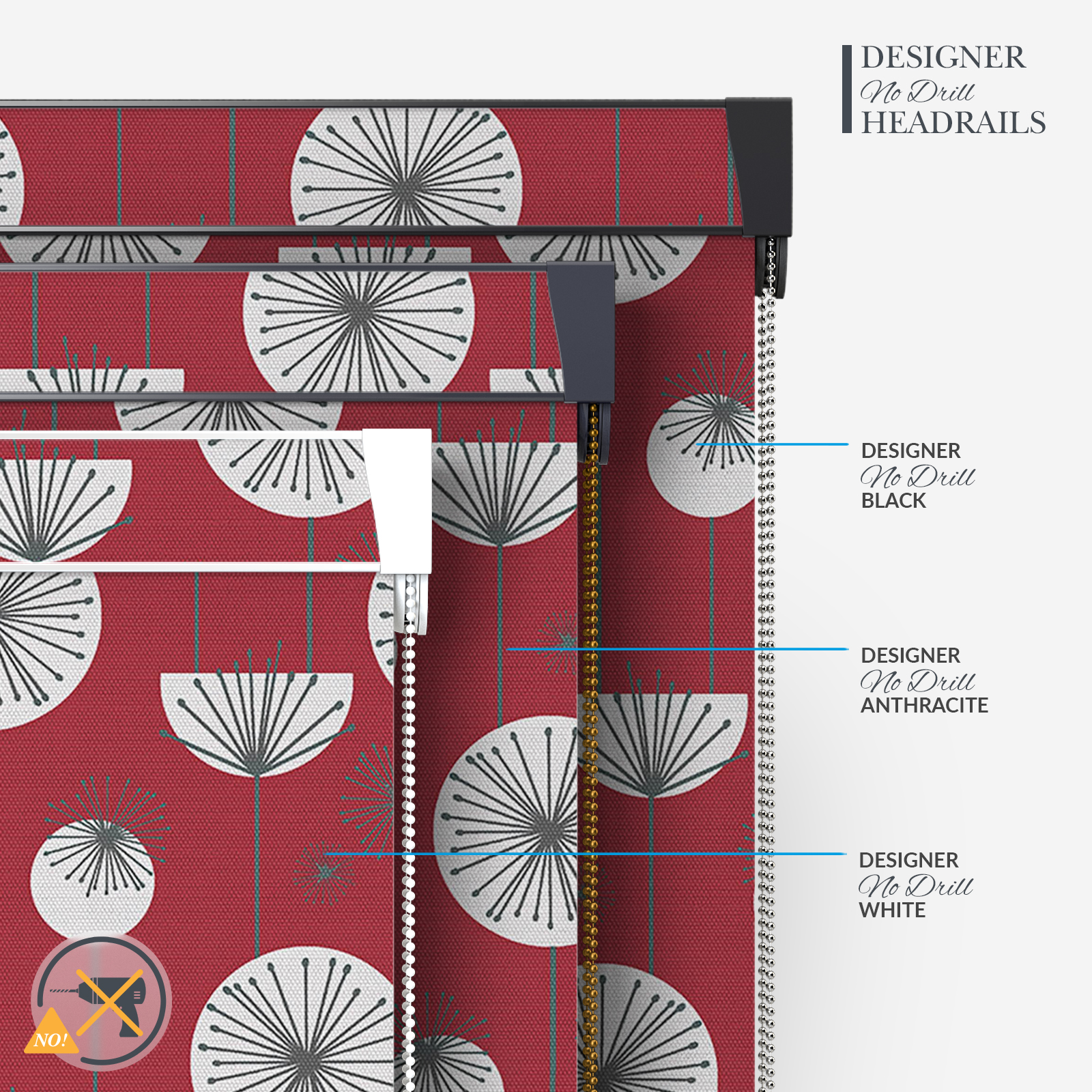 Sonova Studio Nordic Pods Chilli Red Roller Blind | Blinds Direct