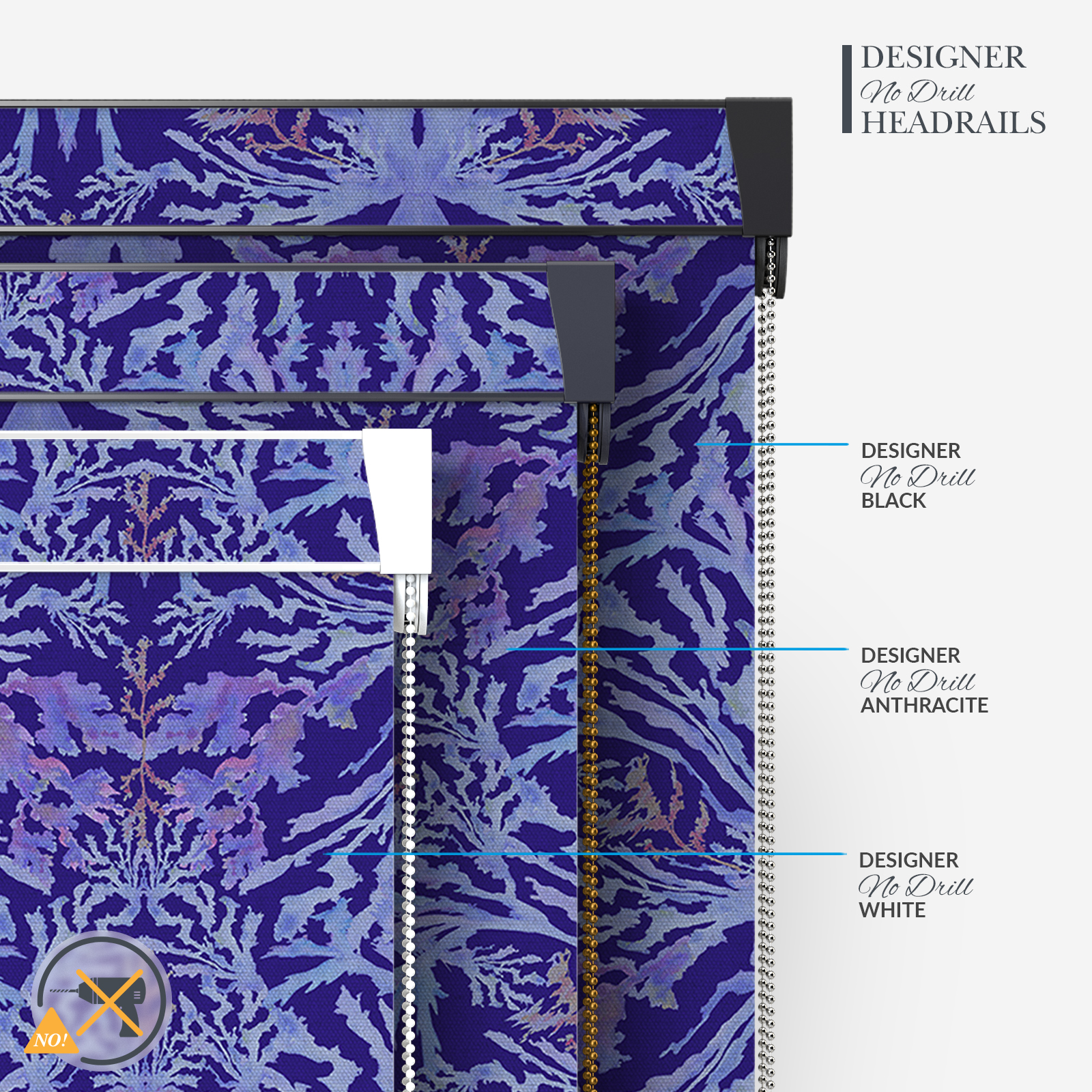 Sonova Studio Royal Reef Cobalt Blue Roller Blind | Blinds Direct