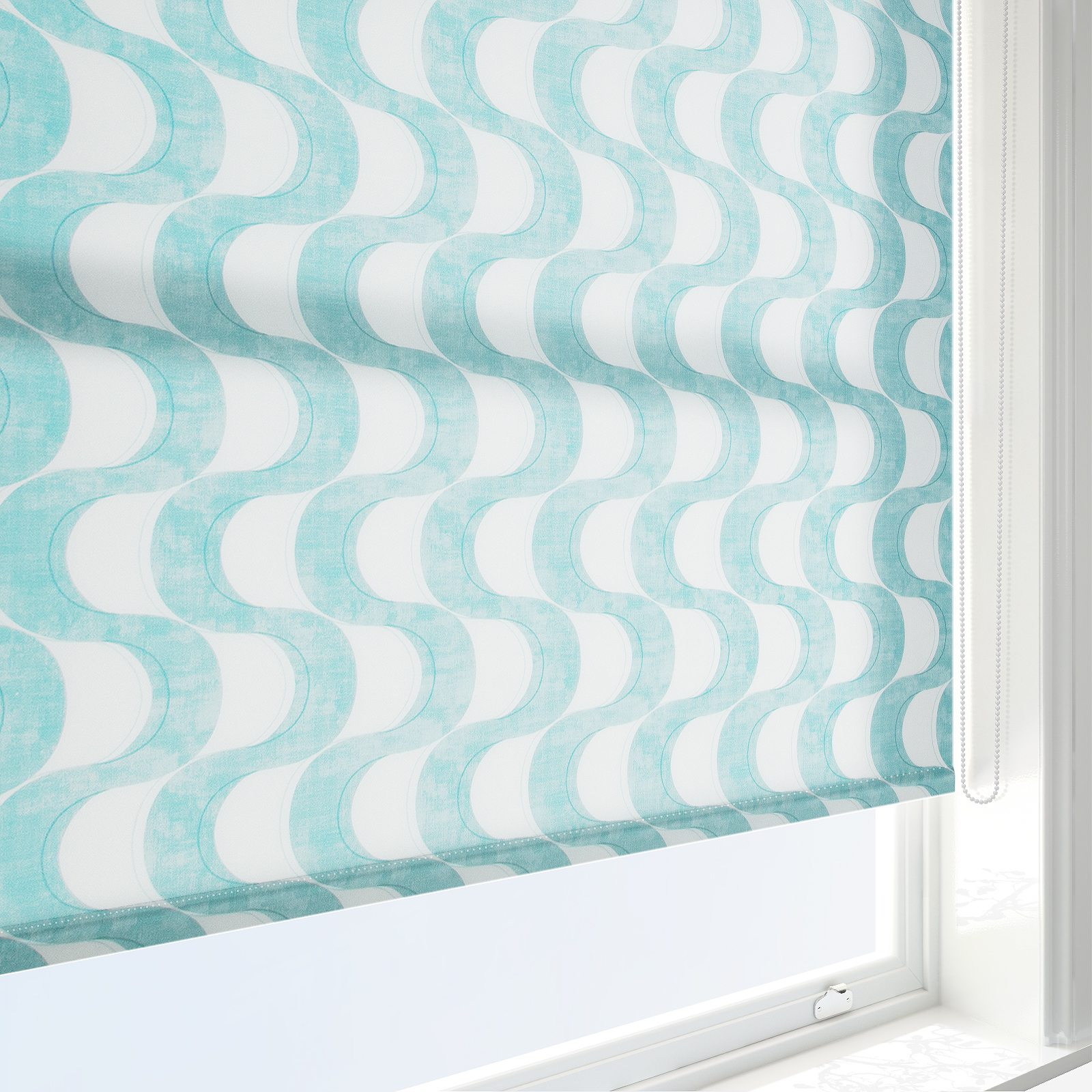 Wave Teal Roller Blind | Blinds Direct