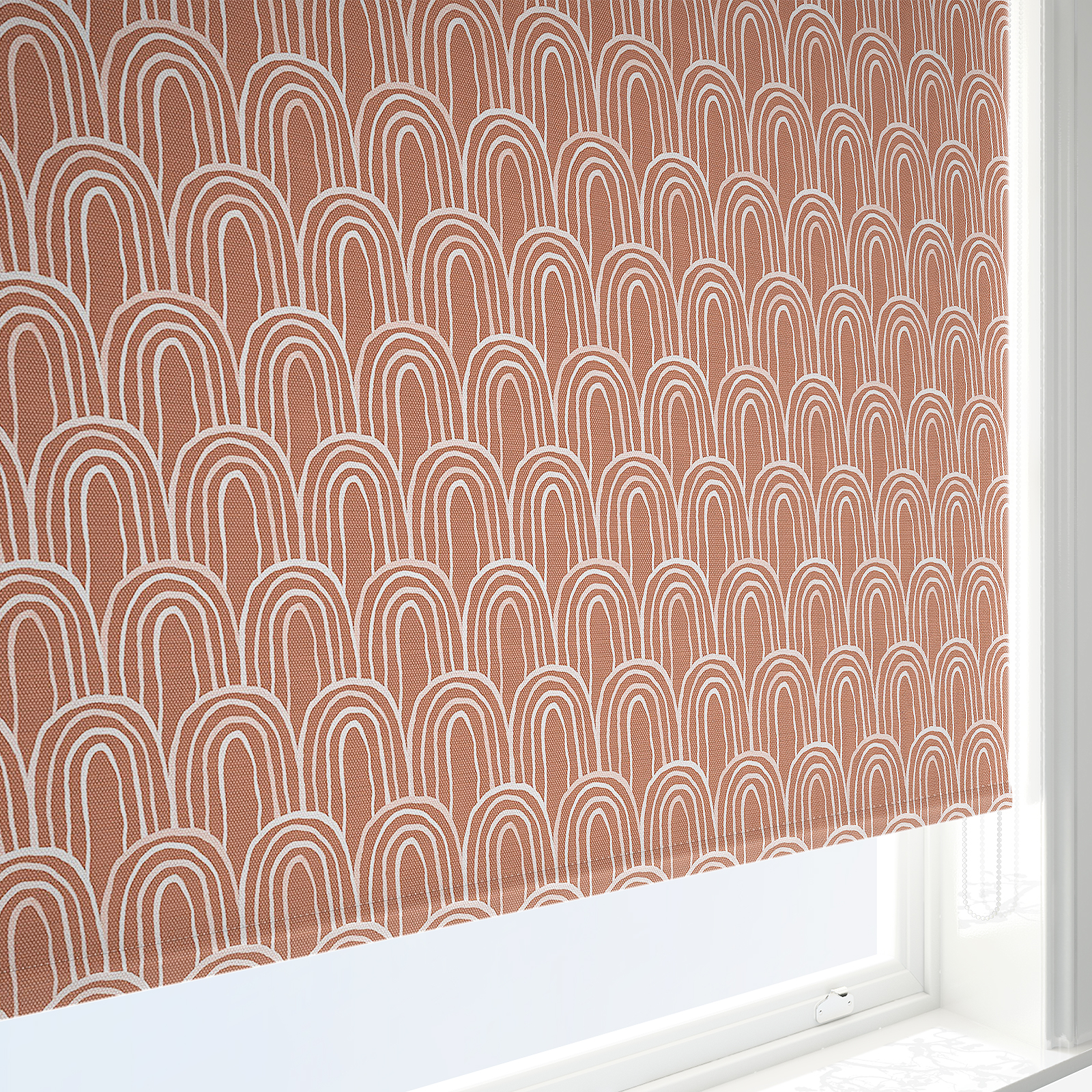 Sonova Studio All Over Rainbow Rhubarb Roller Blind | Blinds Direct