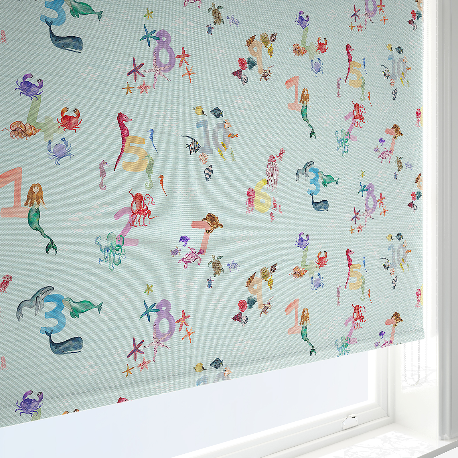 Sonova Studio Counting Shells Blue Roller Blind | Blinds Direct