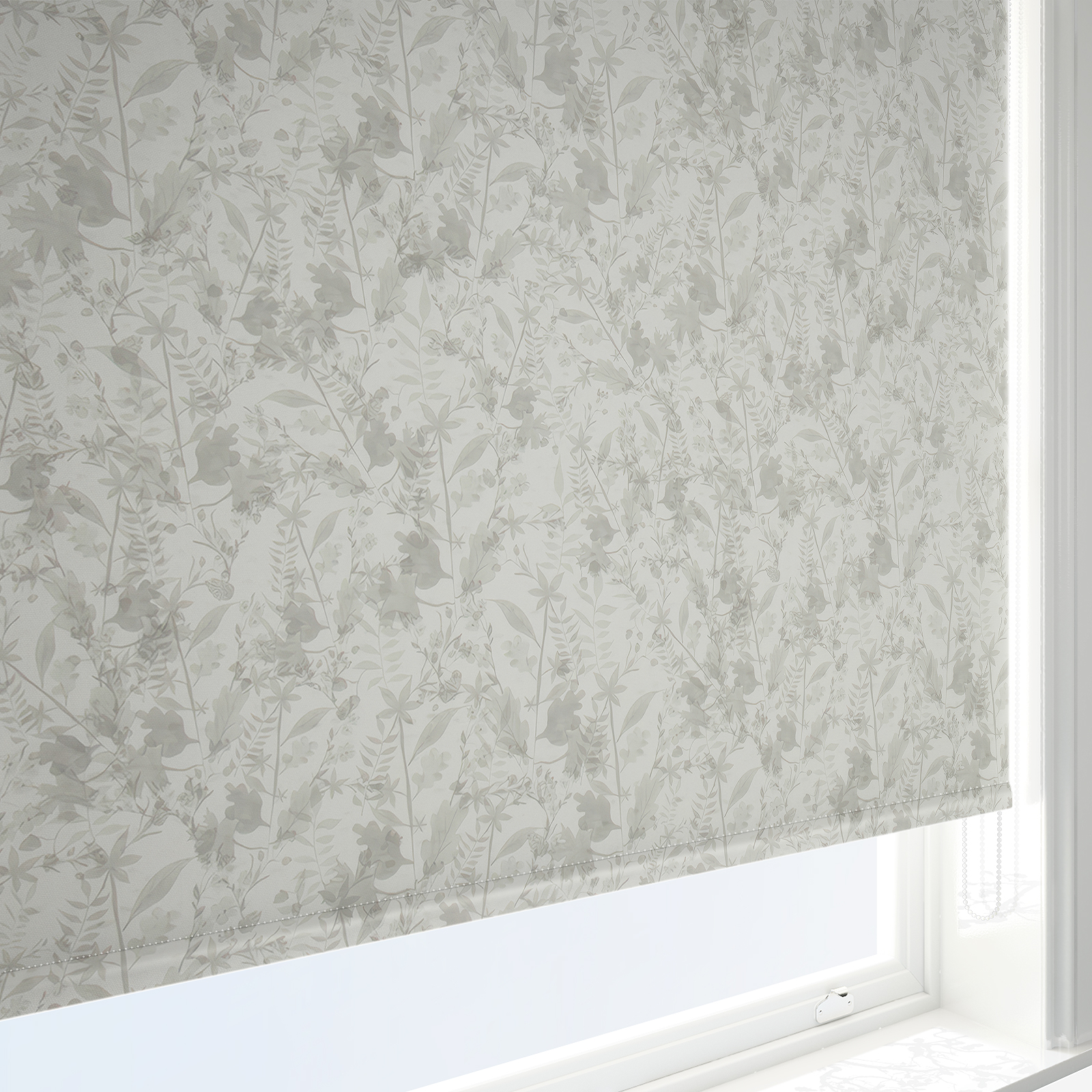 Sonova Studio Leafy Grey Silver Roller Blind | Blinds Direct