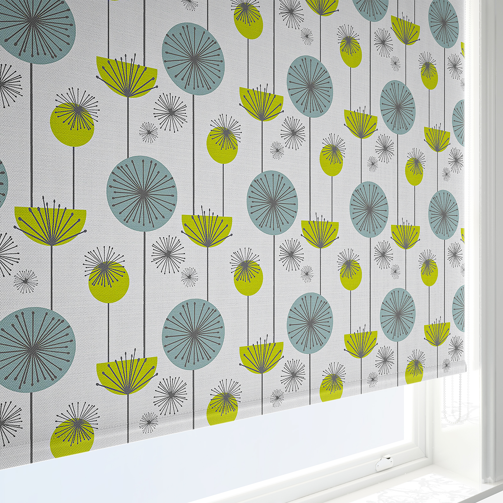 Sonova Studio Nordic Pods Duck Egg Chartreuse Roller Blind | Blinds Direct