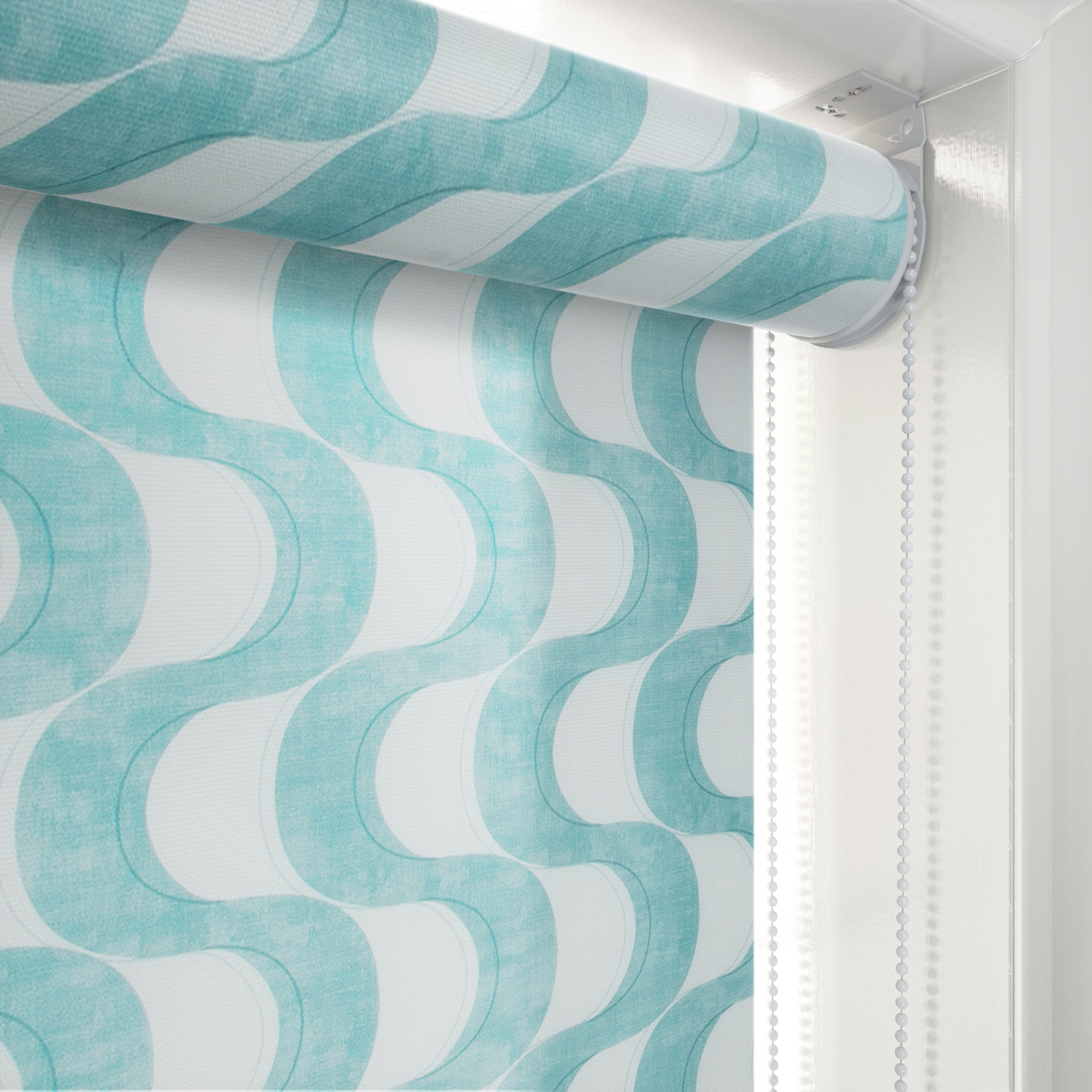 Wave Teal Roller Blind | Blinds Direct