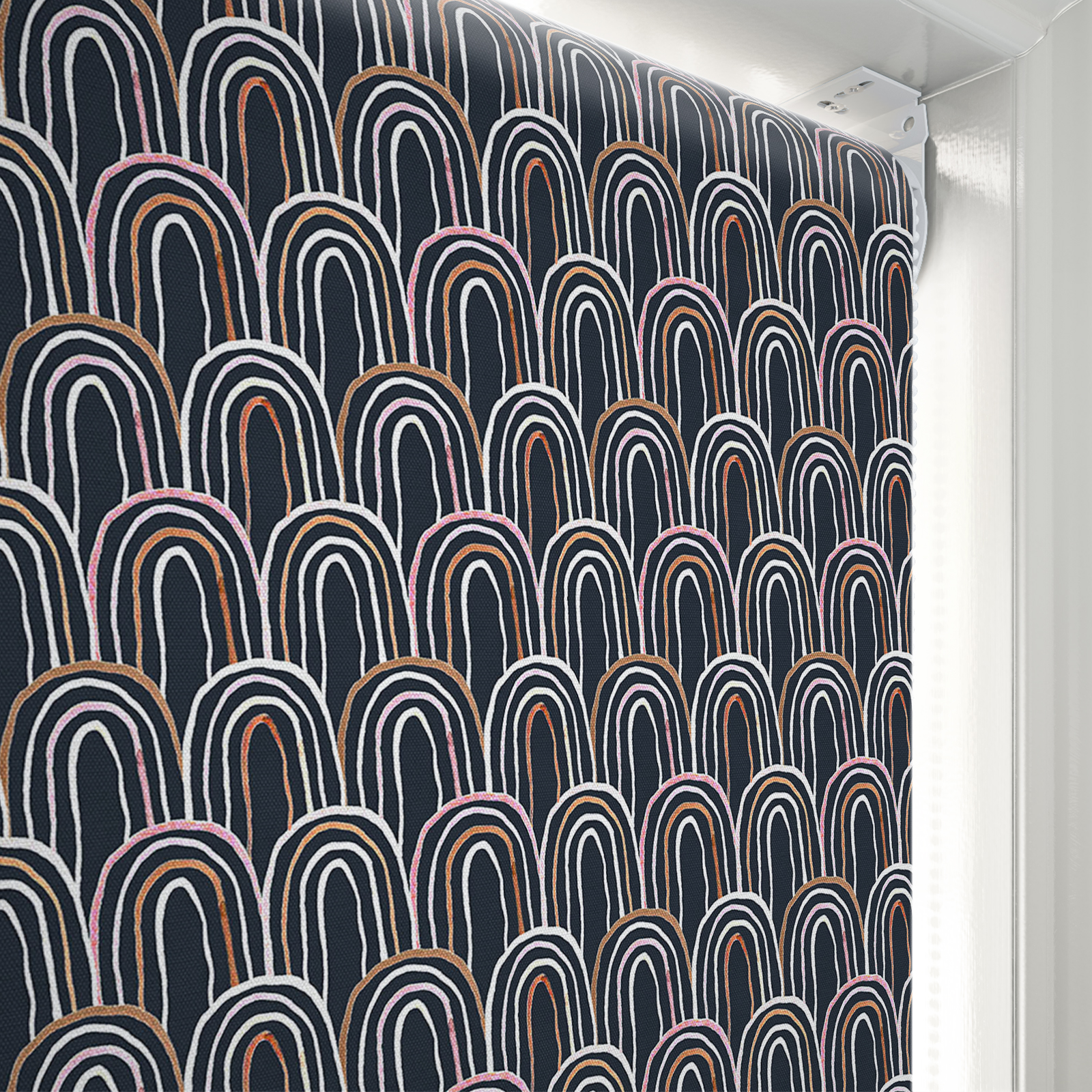 Sonova Studio All Over Rainbow Blueberry Roller Blind | Blinds Direct
