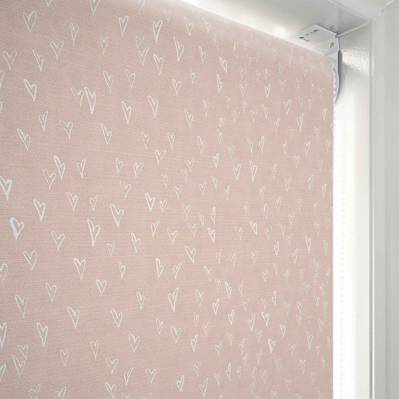 Sonova Studio Love Hearts Blush Pink Roller Blind | Blinds Direct