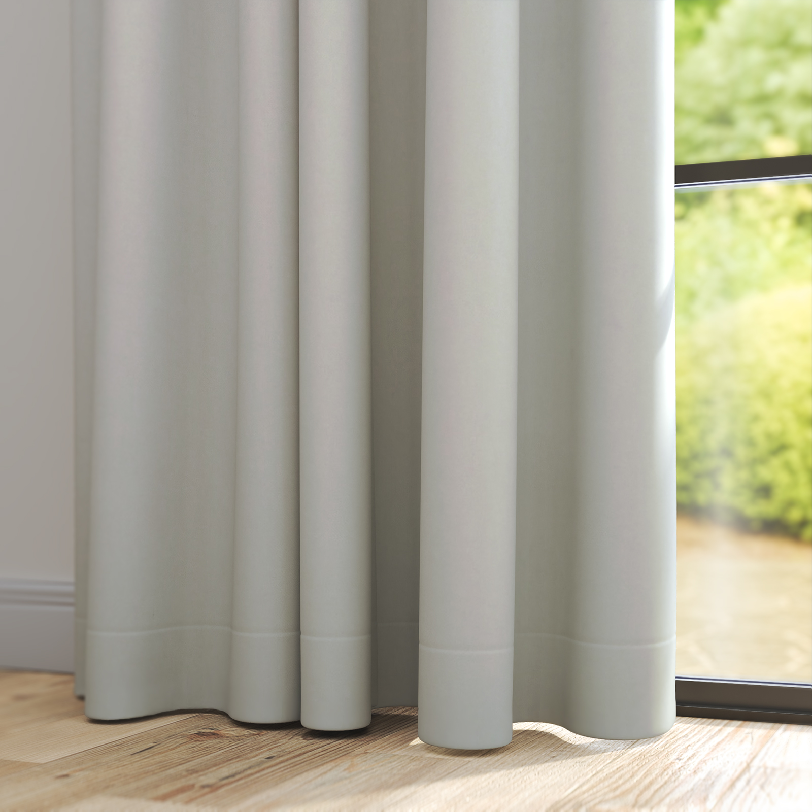 Canvas Pearl White Curtain | Blinds Direct