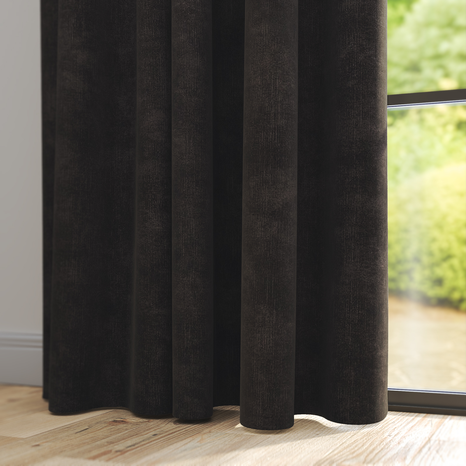 Luminaire Slate Grey Curtain | Blinds Direct