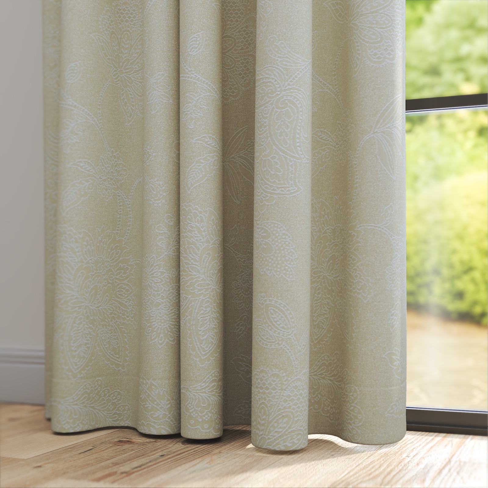 Regan Jasmin White Curtain | Blinds Direct