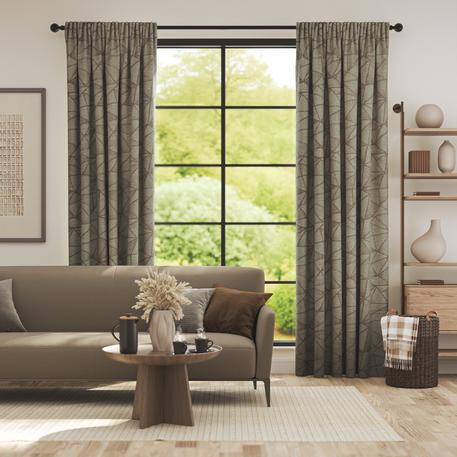 Ryegate Latte Curtain | Blinds Direct