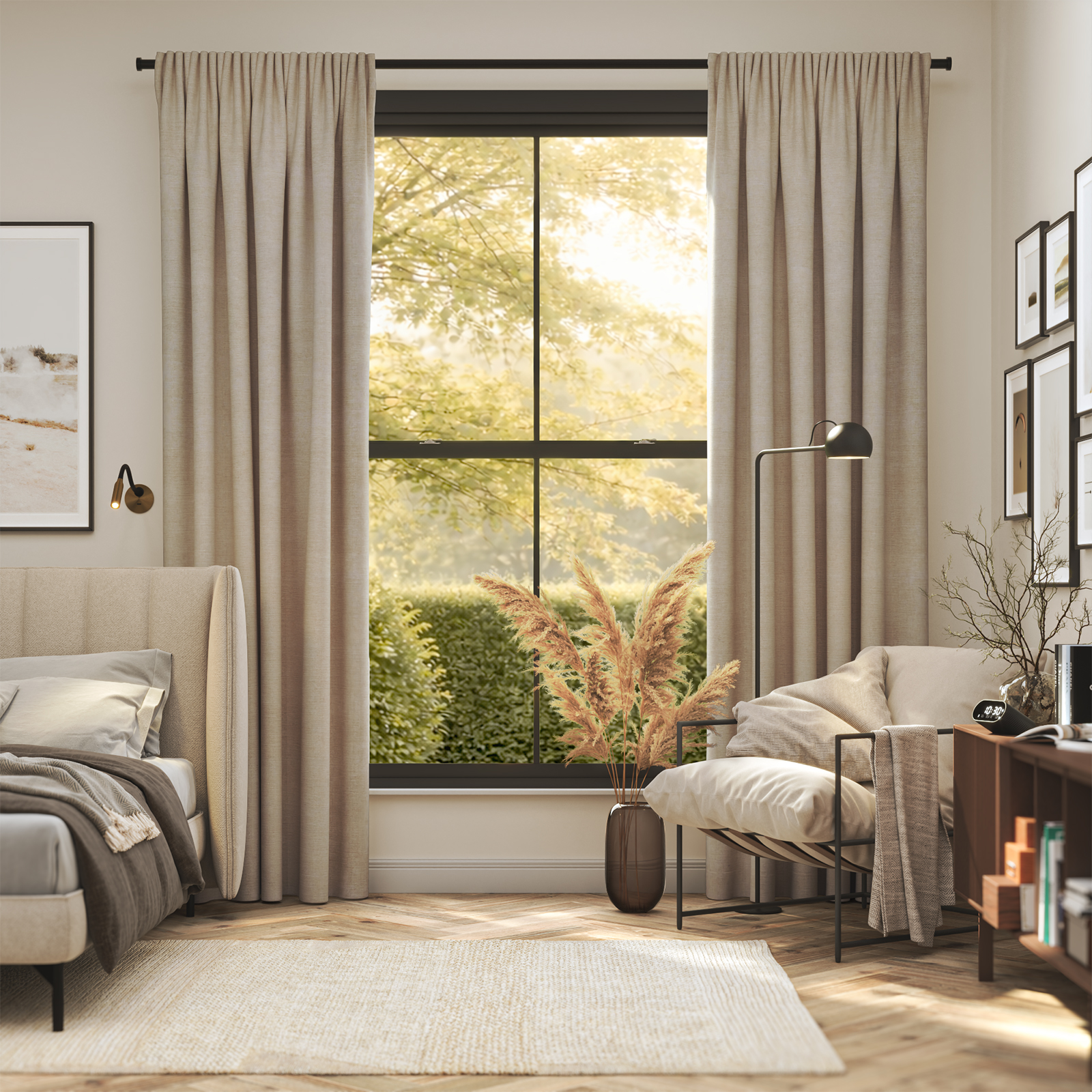 Milan Natural Curtain | Blinds Direct