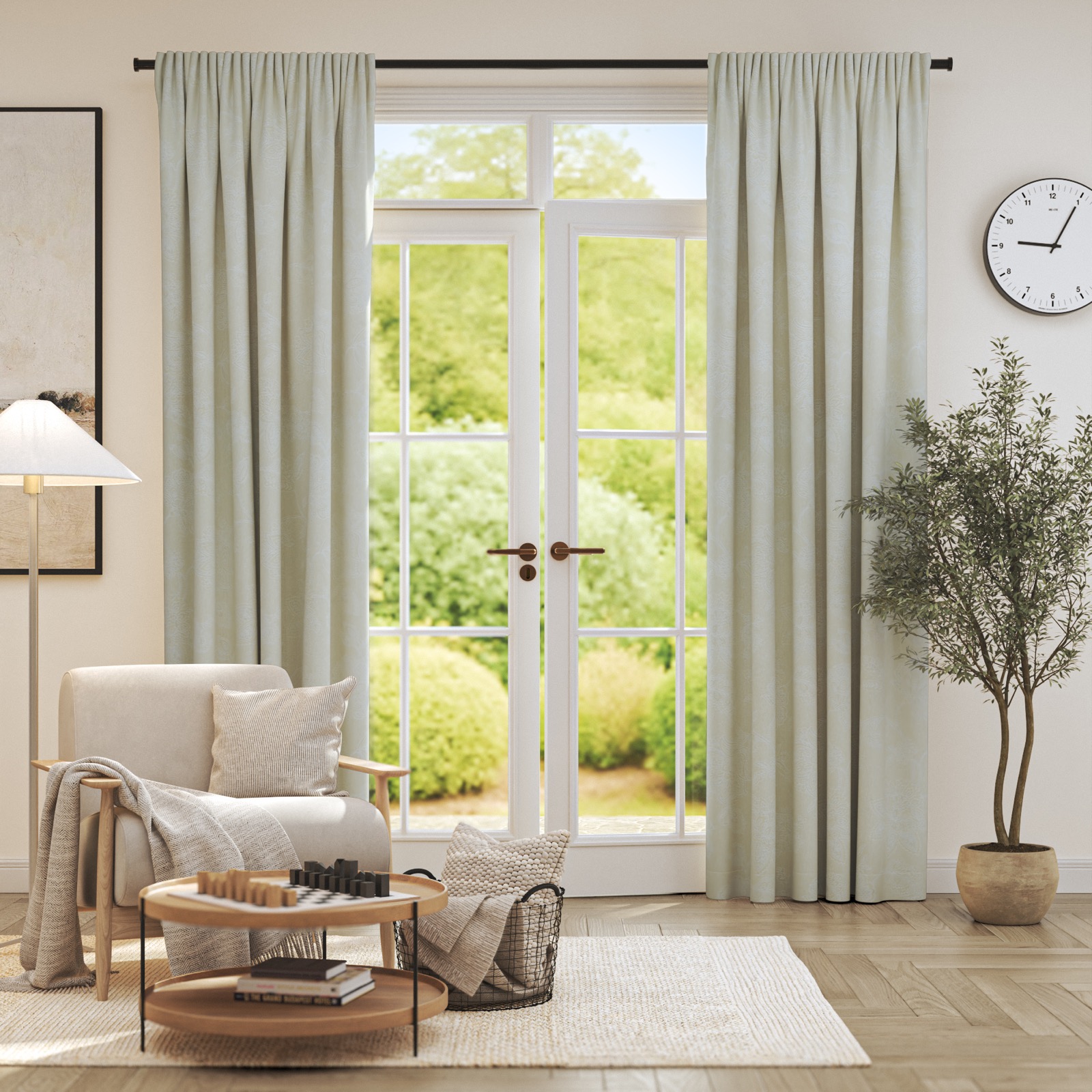 Regan Jasmin White Curtain | Blinds Direct