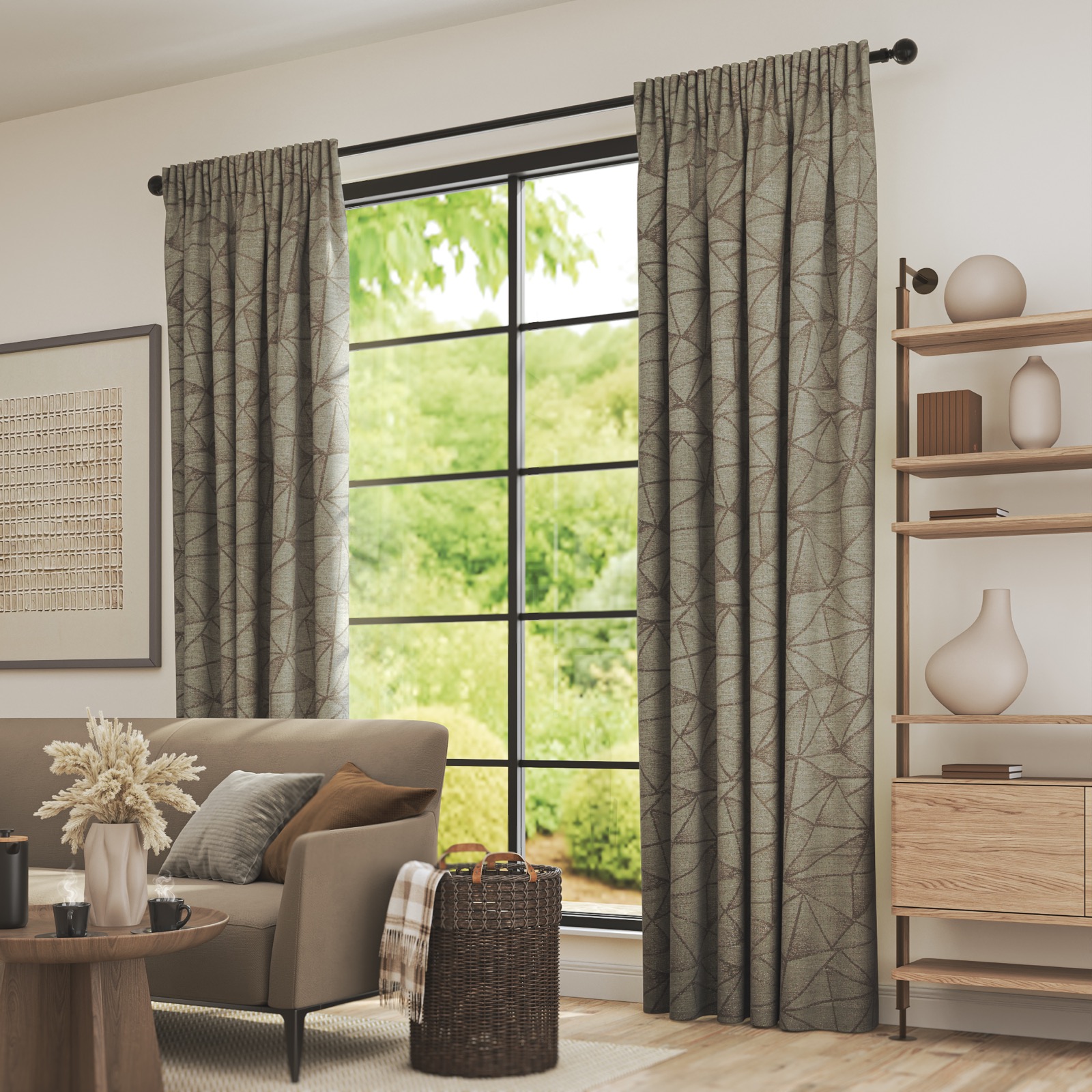 Ryegate Latte Curtain | Blinds Direct