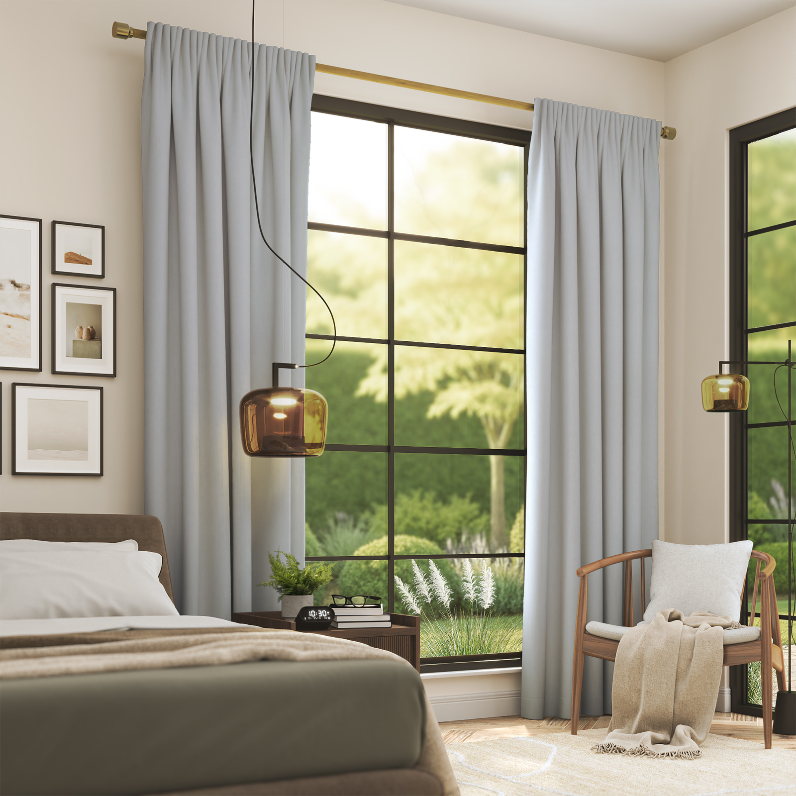 Canvas Pearl White Curtain | Blinds Direct