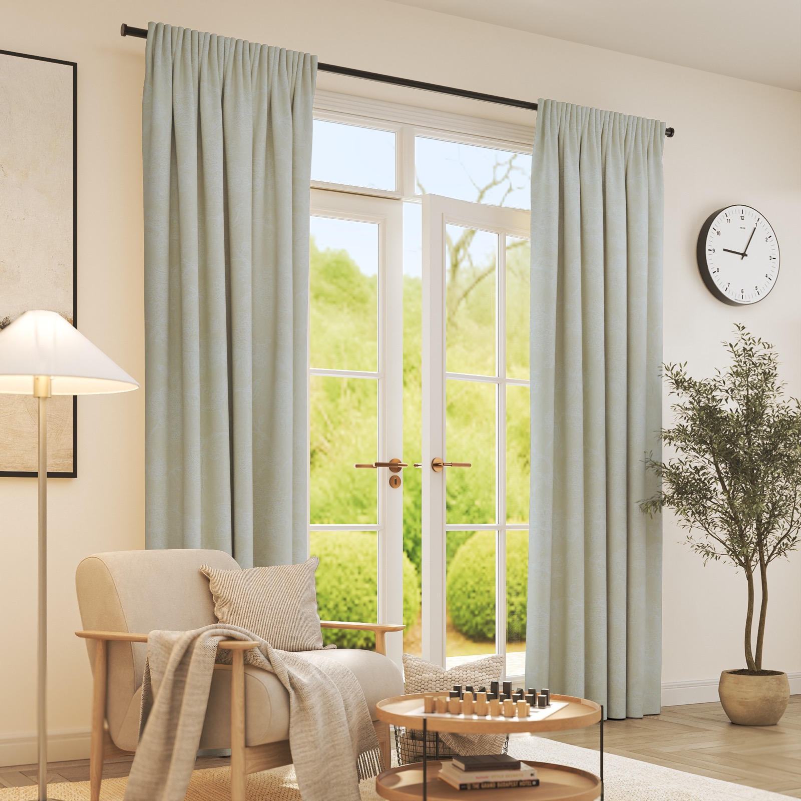 Regan Jasmin White Curtain | Blinds Direct