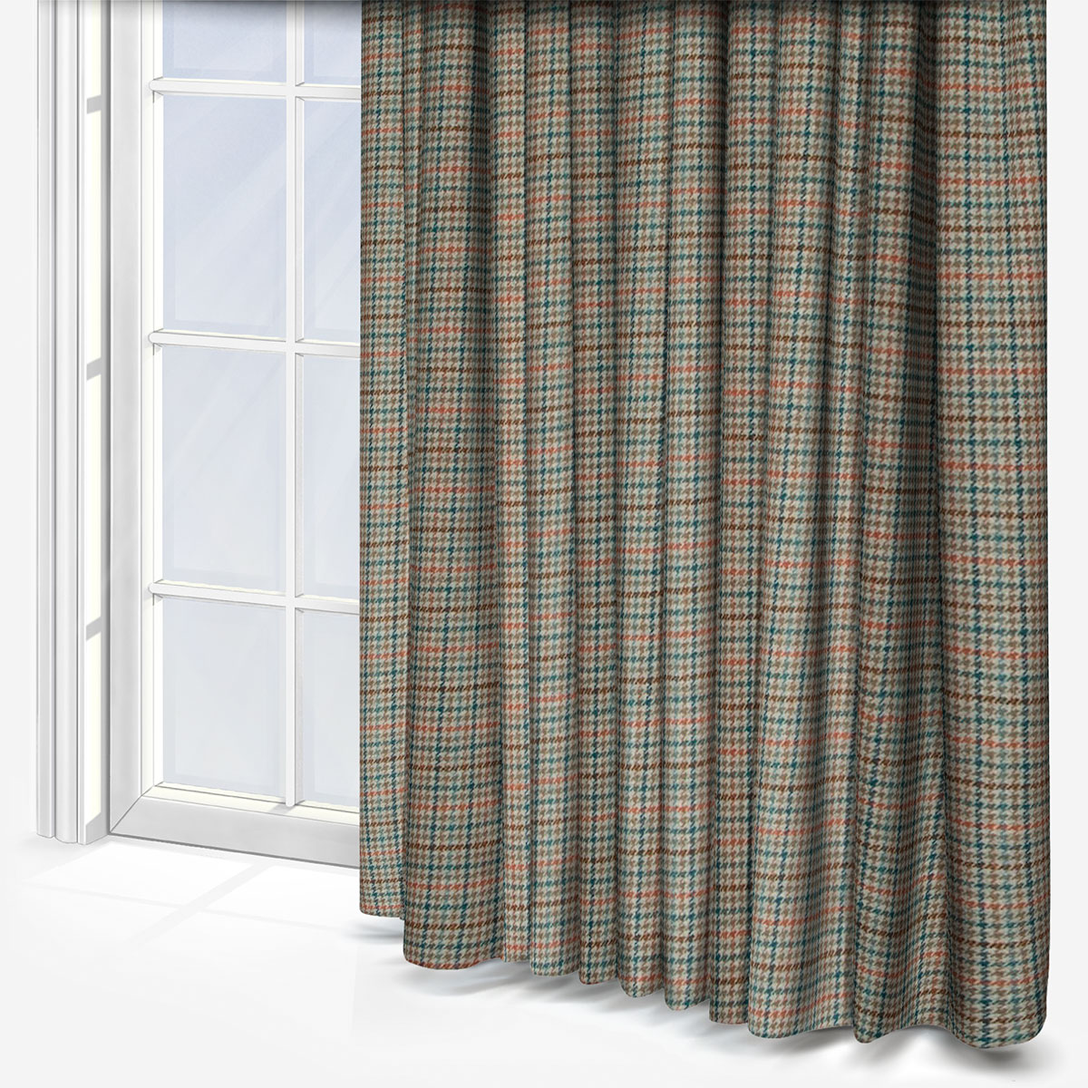 MOON Aveyard Aqua Rust Curtain | Blinds Direct