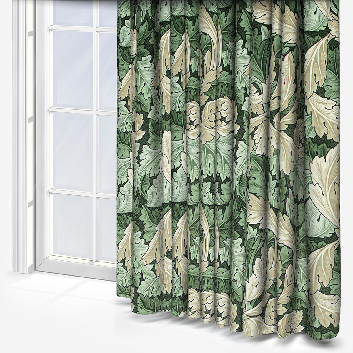 William Morris At Home Acanthus Velvet Nettle Curtain | Blinds Direct