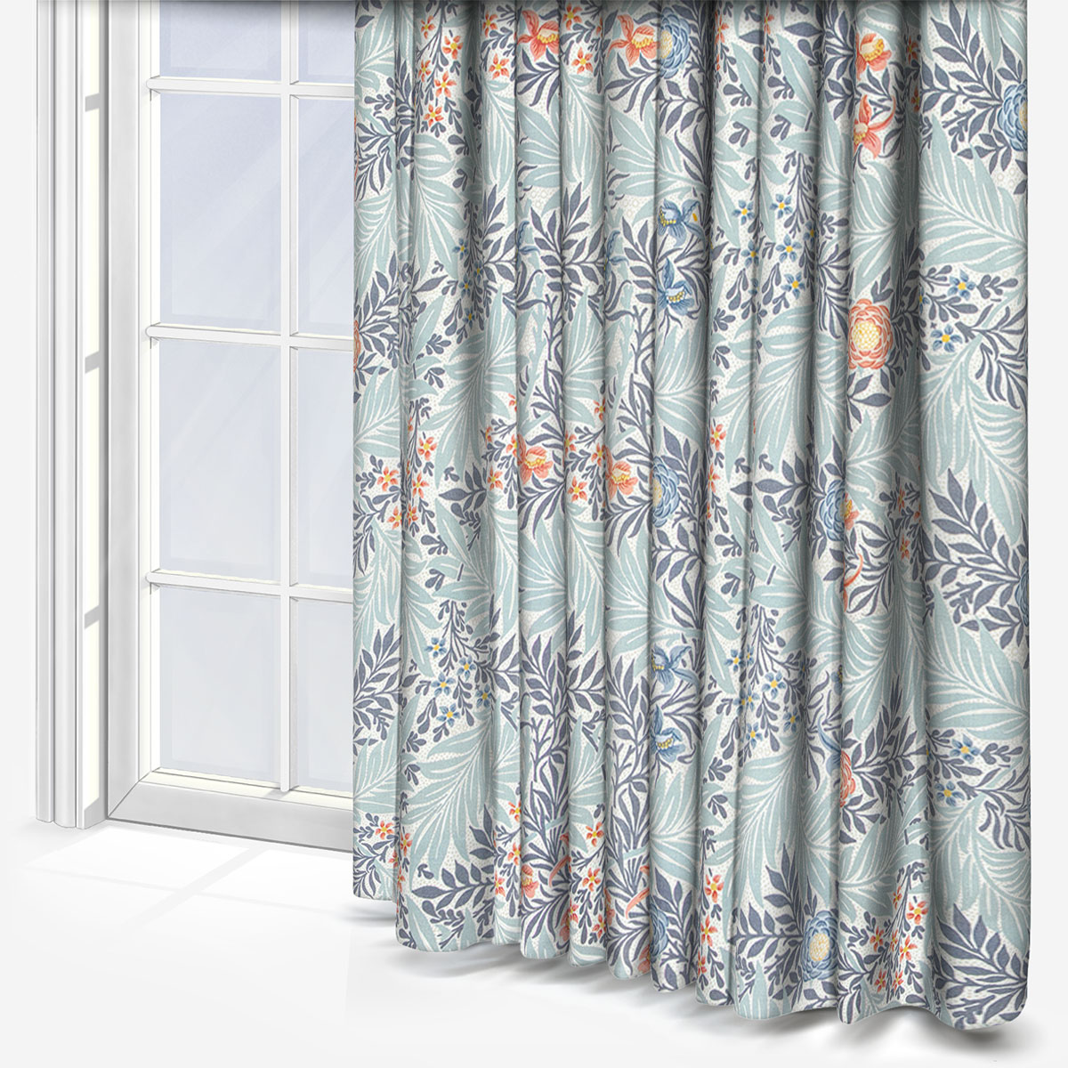 William Morris At Home Larkspur Woad Curtain | Blinds Direct