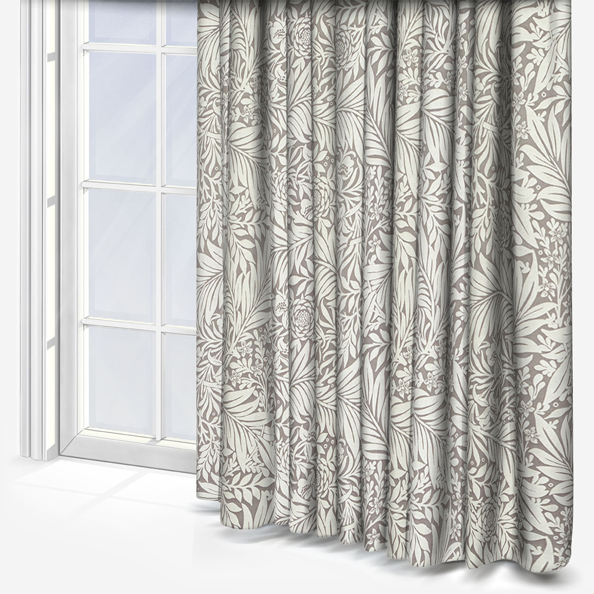 William Morris At Home Larkspur Woven Limestone Curtain | Blinds Direct