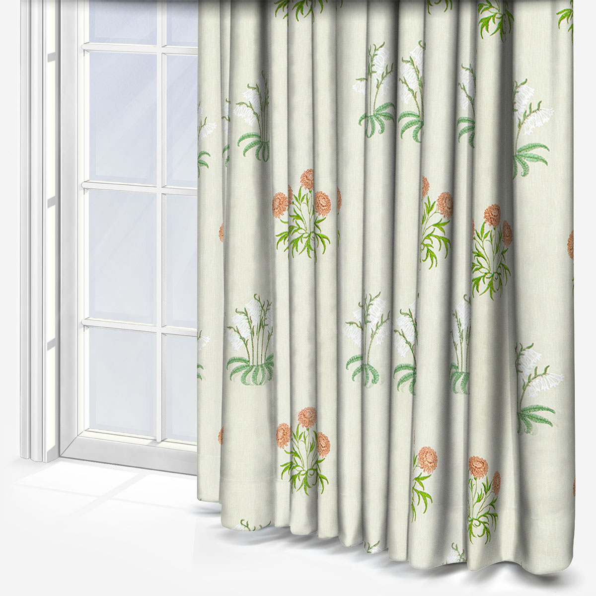 William Morris At Home Lily Flower Embroidery Nettle Curtain | Blinds ...