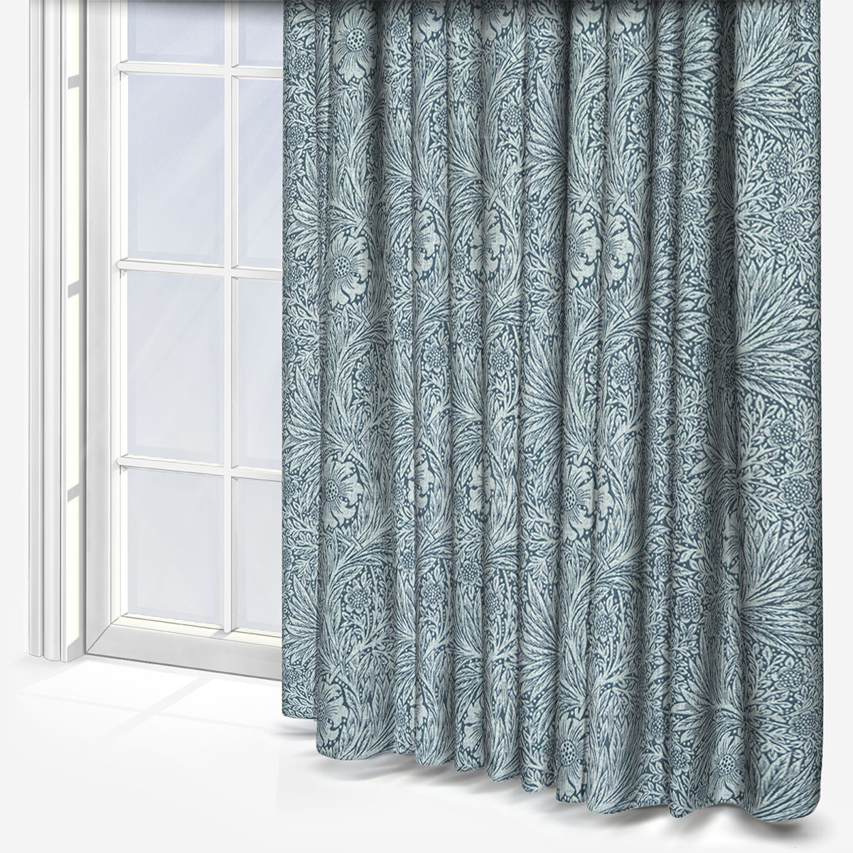 William Morris At Home Marigold Woven Woad Curtain | Blinds Direct